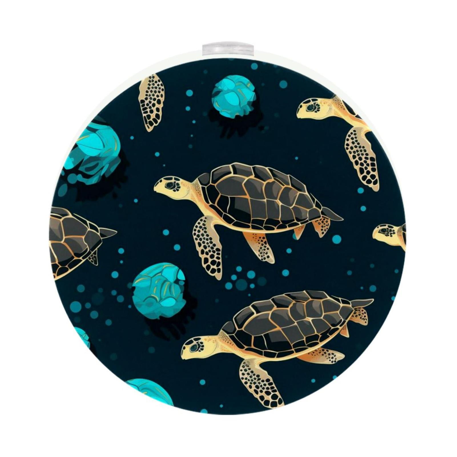 Turtle LED Round Night Light-2PCS, Dimmable Plug-in Wall Lamp with ...