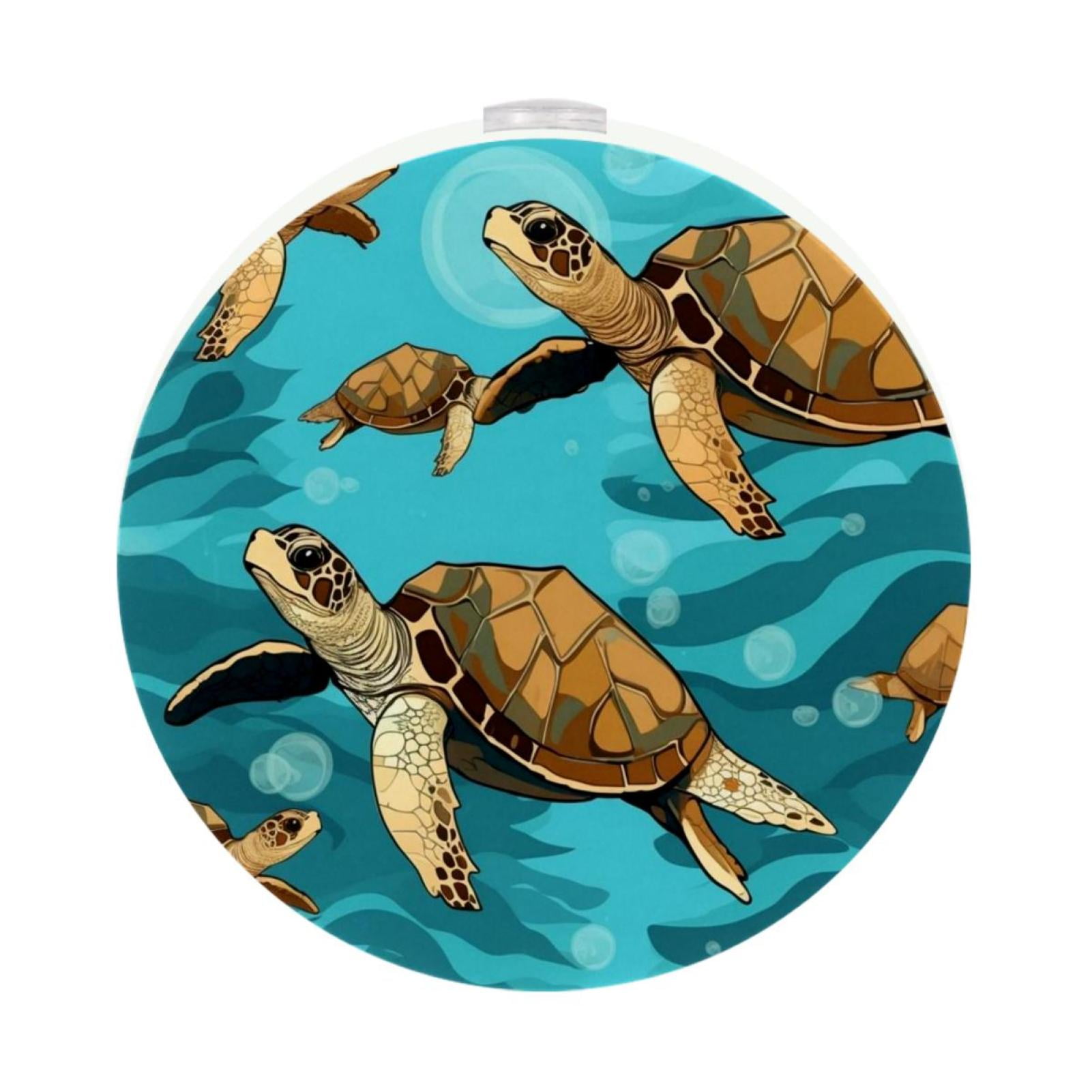 Turtle LED Round Night Light-2PCS, Energy Efficient Plug-in Bedroom ...