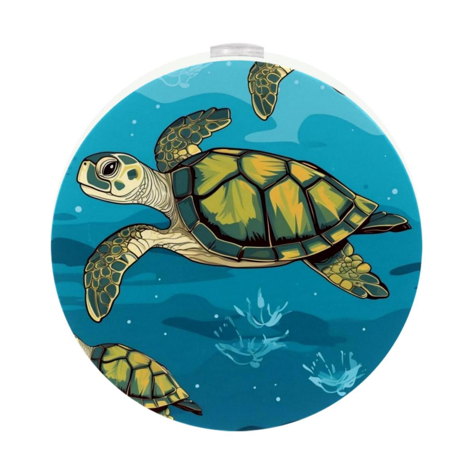 Turtle LED Round Night Light-2PCS, Energy Efficient Plug-in Bedroom ...