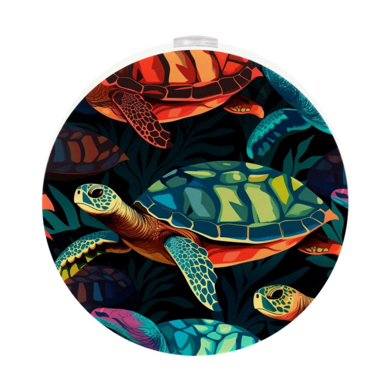 Turtle LED Round Night Light-2PCS, Plug-in Auto Dusk to Dawn Sensor ...
