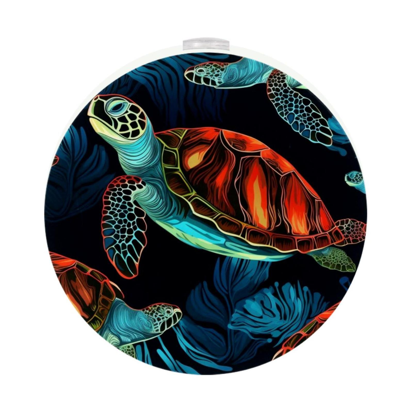 Turtle LED Round Night Light-2PCS, Plug-in Auto Dusk to Dawn Sensor ...