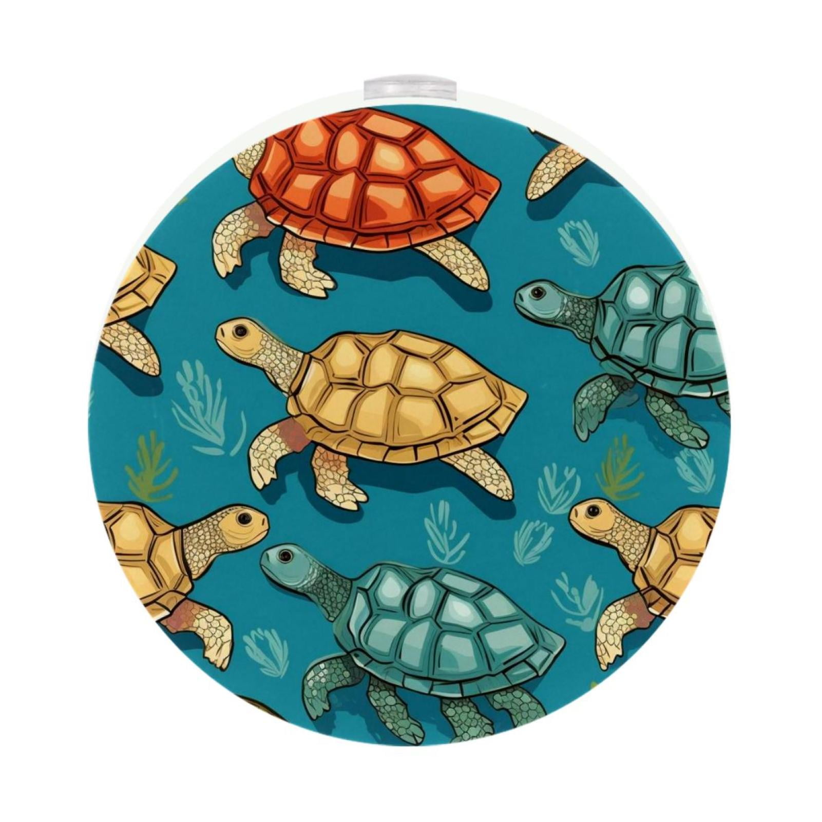 Turtle LED Round Night Light - 2PCS, Plug-in Dusk-to-Dawn Sensor ...