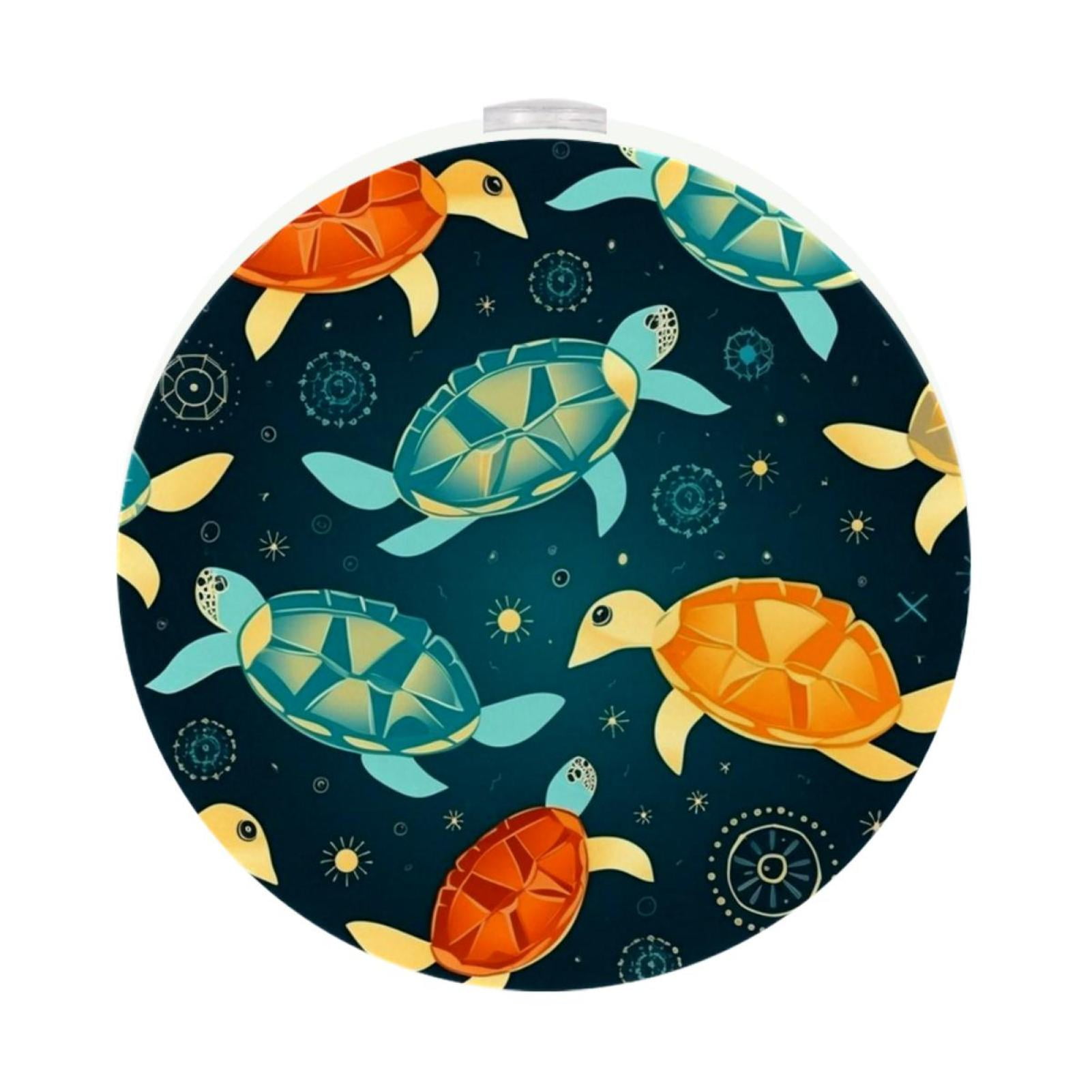 Turtle LED Round Night Light-2PCS, Plug-in Dusk to Dawn Sensor Wall ...