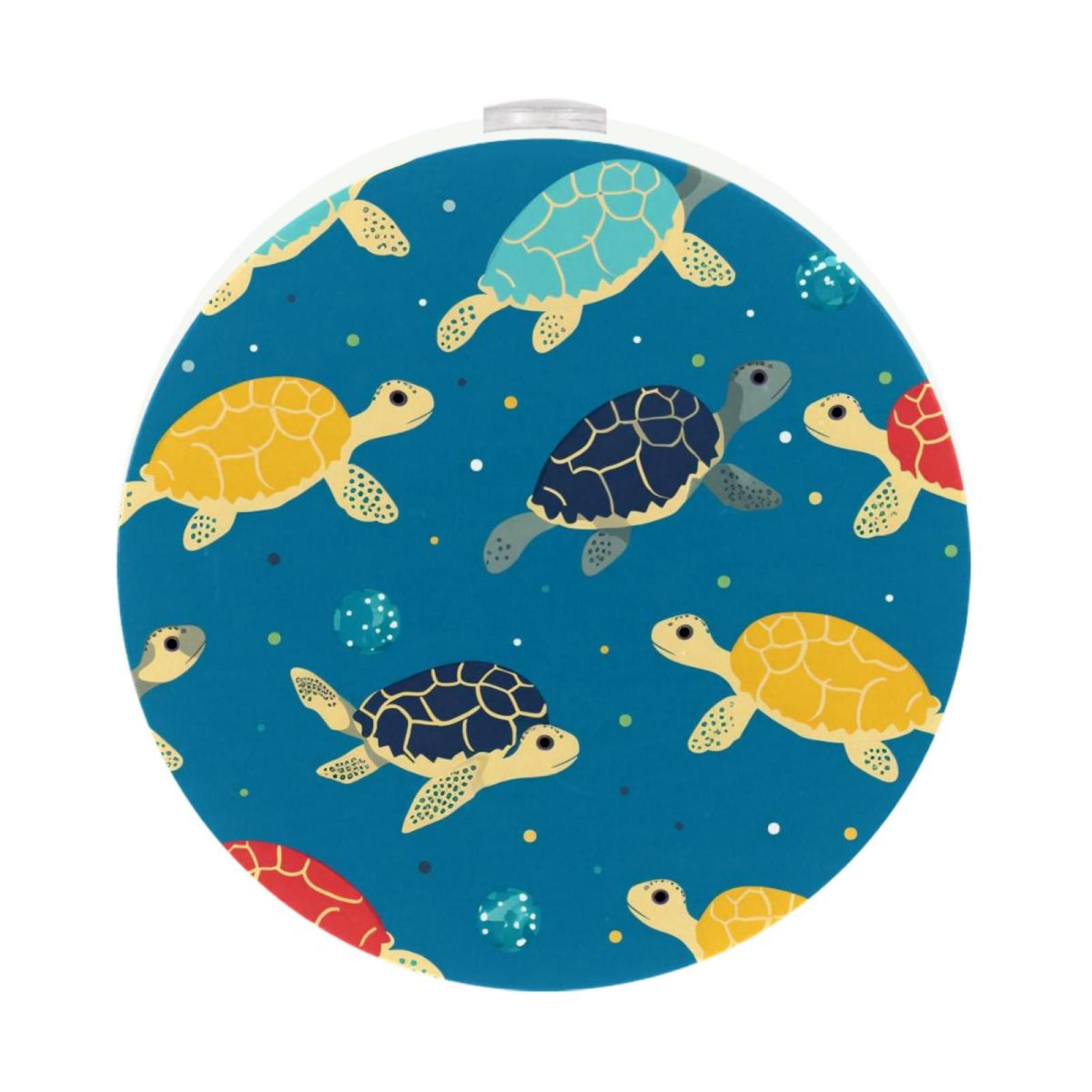 Turtle LED Round Night Light-2PCS, Plug-in Mini Wall Socket Soft White ...