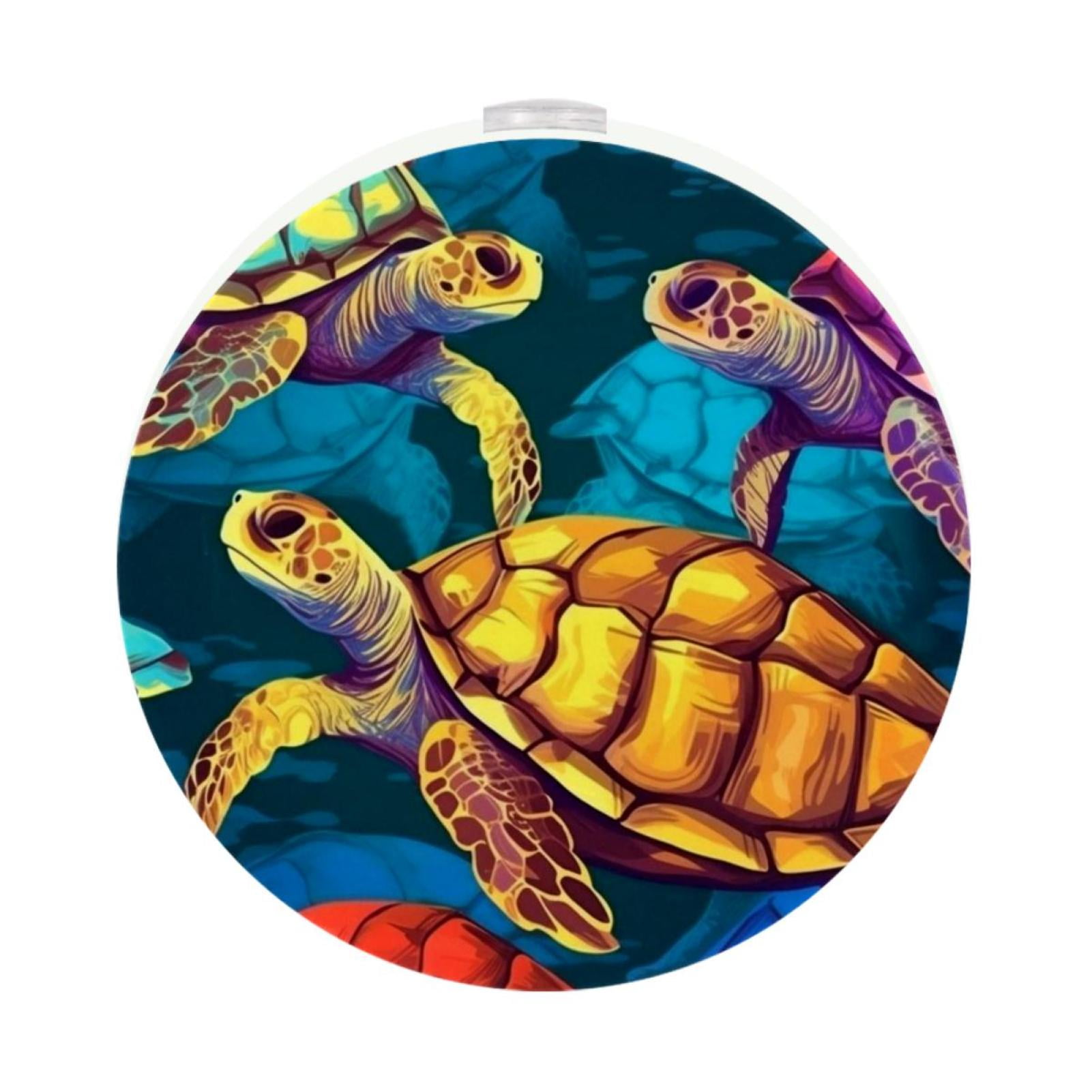 Turtle LED Round Night Light-2PCS, Plug-in Mini Wall Socket Soft White ...