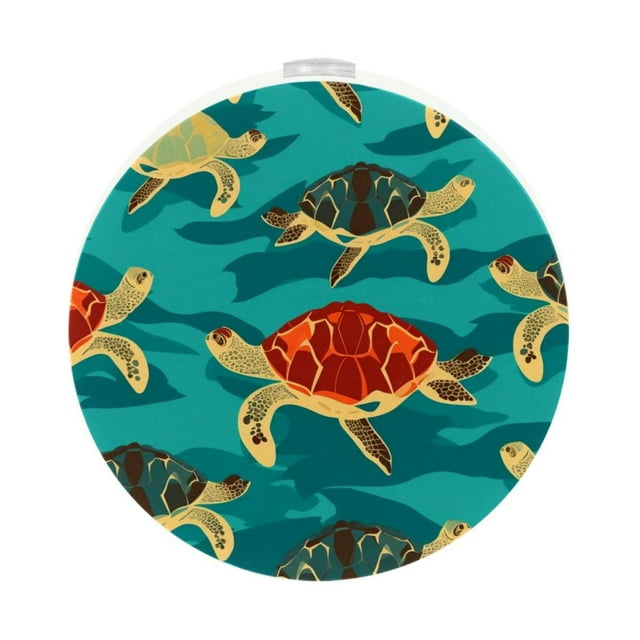 Turtle LED Round Night Light-2PCS, Plug-in Mini Wall Socket Soft White ...