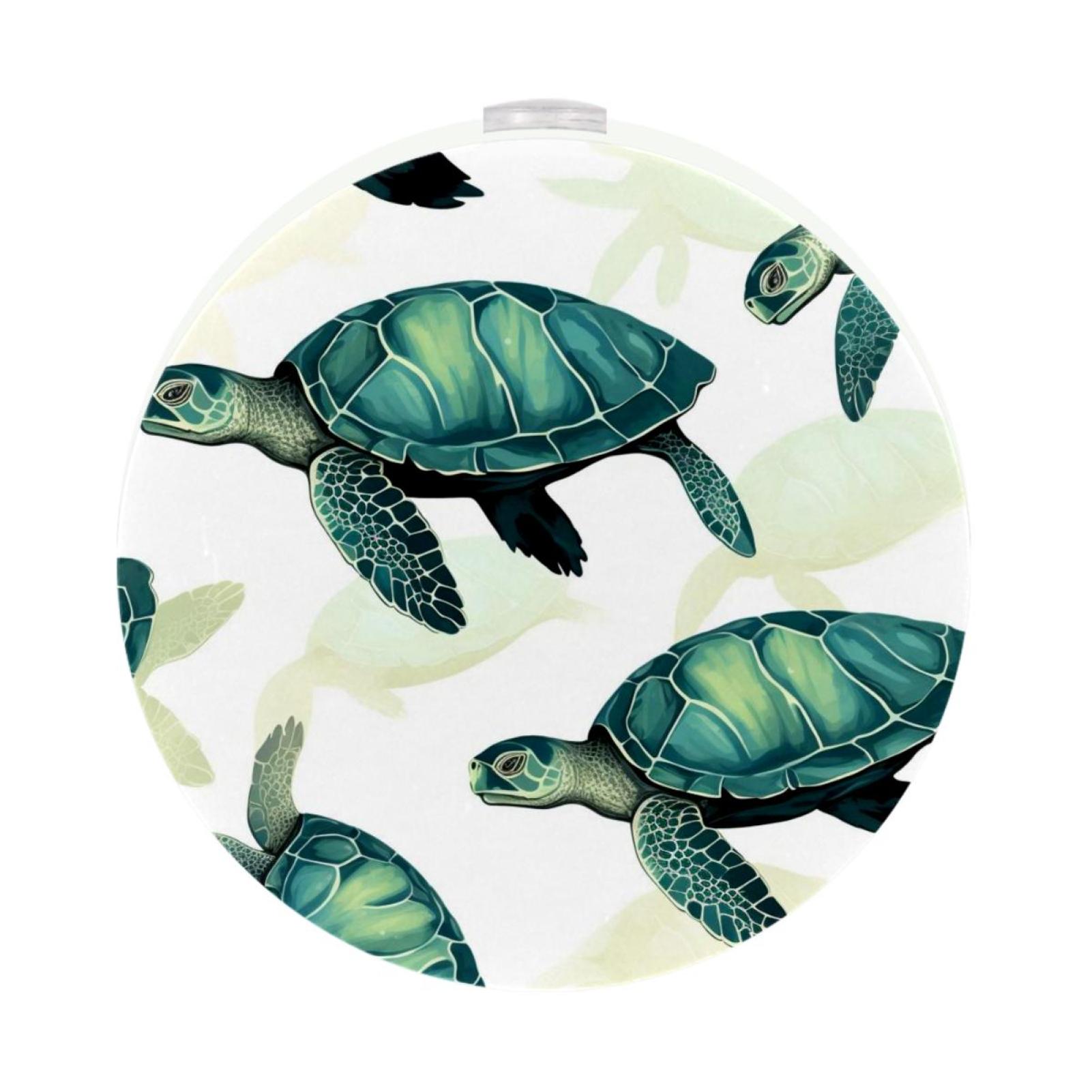 Turtle LED Round Night Light-2PCS, Plug-in Mini Wall Socket Soft White ...