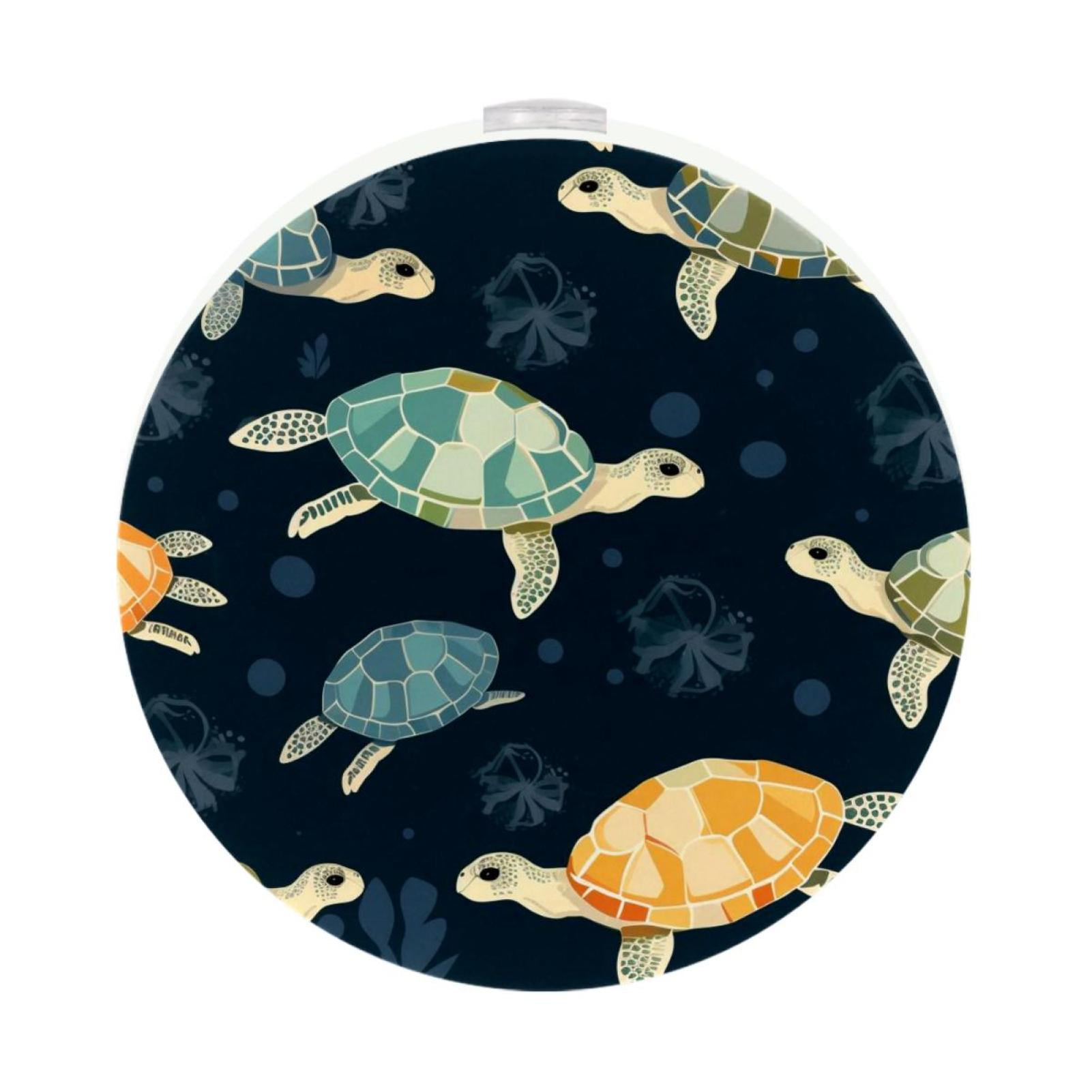 Turtle LED Round Night Light - 2PCS, Soft Glow Decorative Nightlights ...
