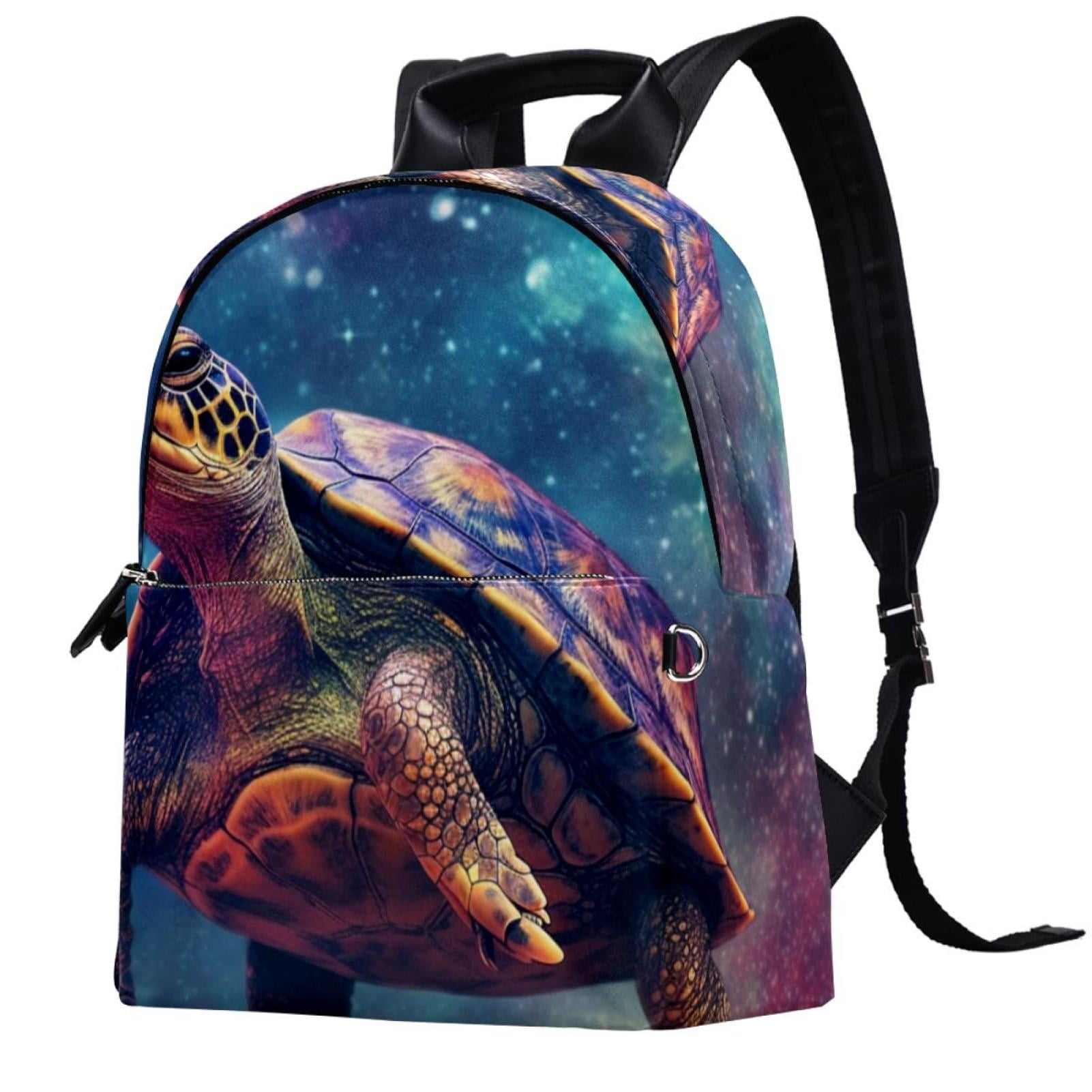 Turtle Large Leather School Bags Cute Backpacks with Printed Design for ...