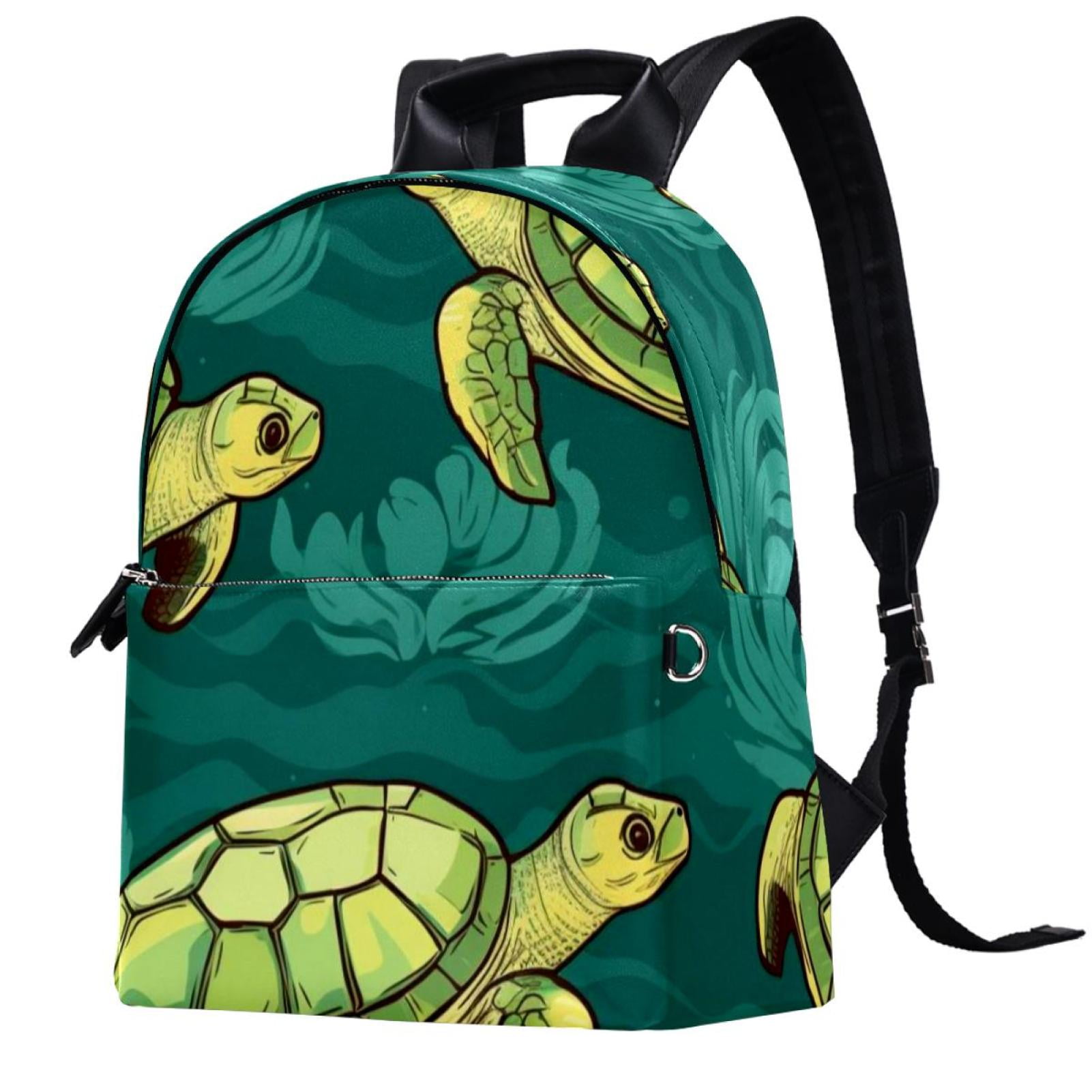 Turtle Leather Canvas Backpack with Adjustable Shoulder Straps for Men ...