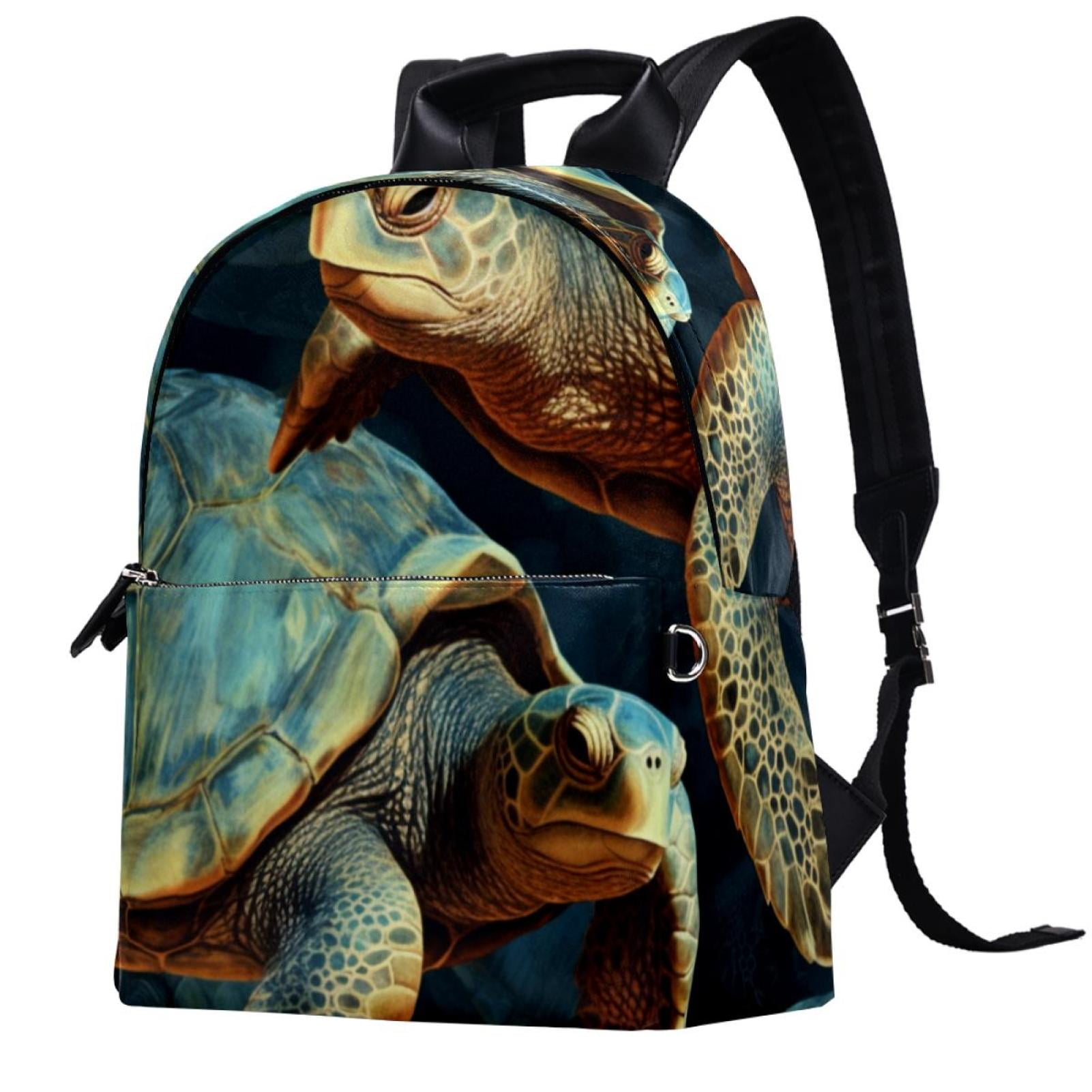 Turtle Leather Laptop Backpack Women, Large Capacity Computer Bag ...