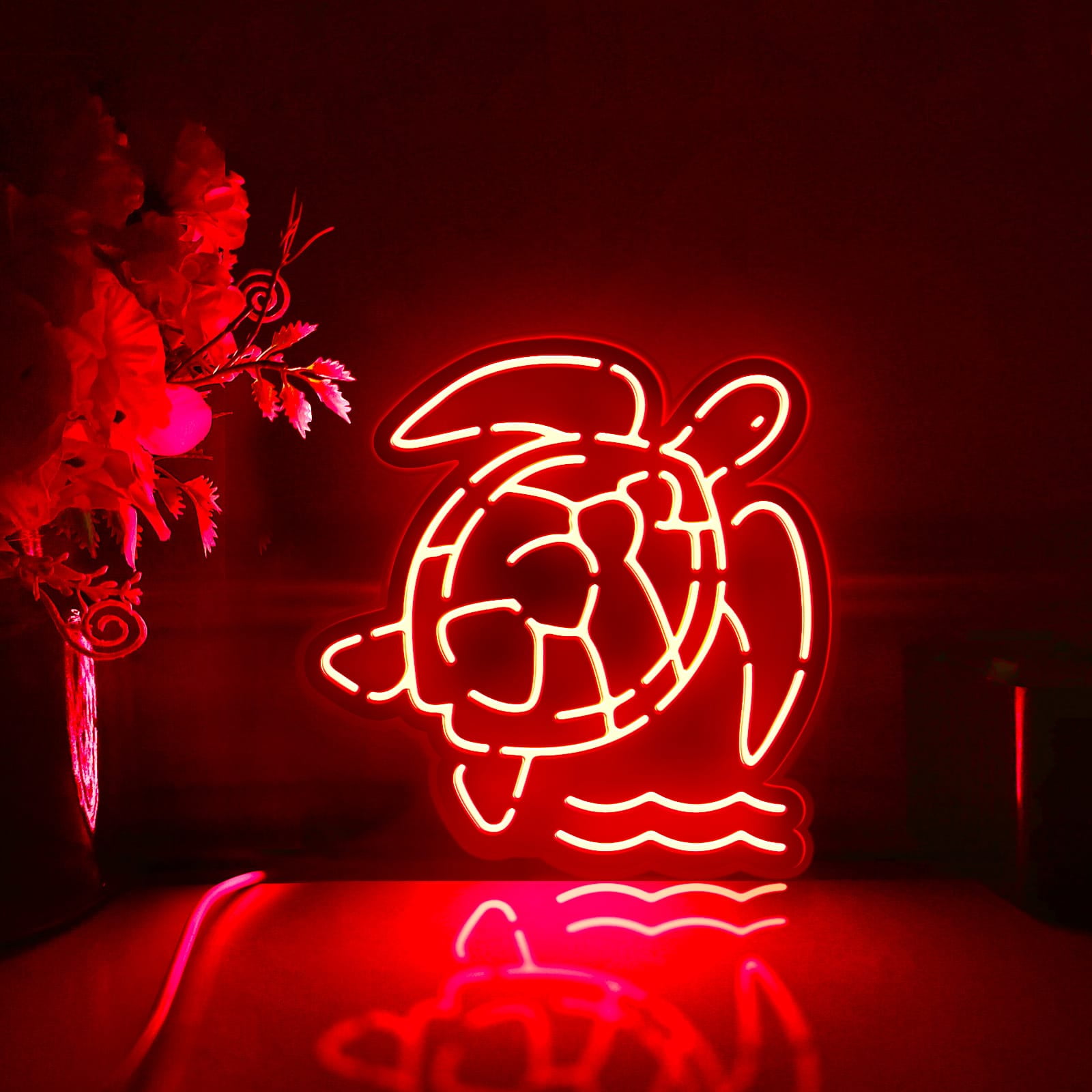 Turtle Led Light Box, Dimmable Neon-Like Light Signs USB Power for Wall ...