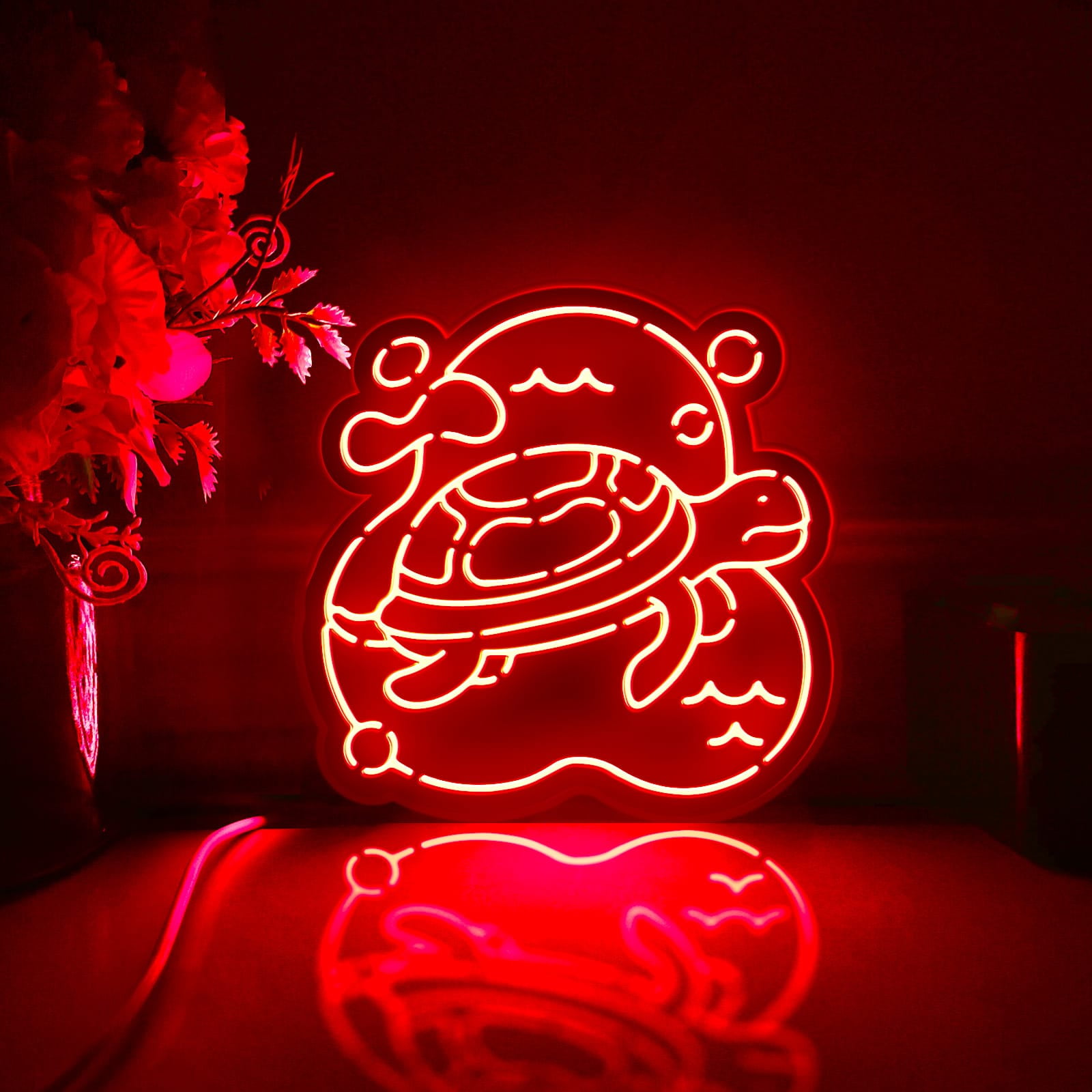 Turtle Led Light Box, Dimmable Neon-Like Light Signs USB Power for Wall ...