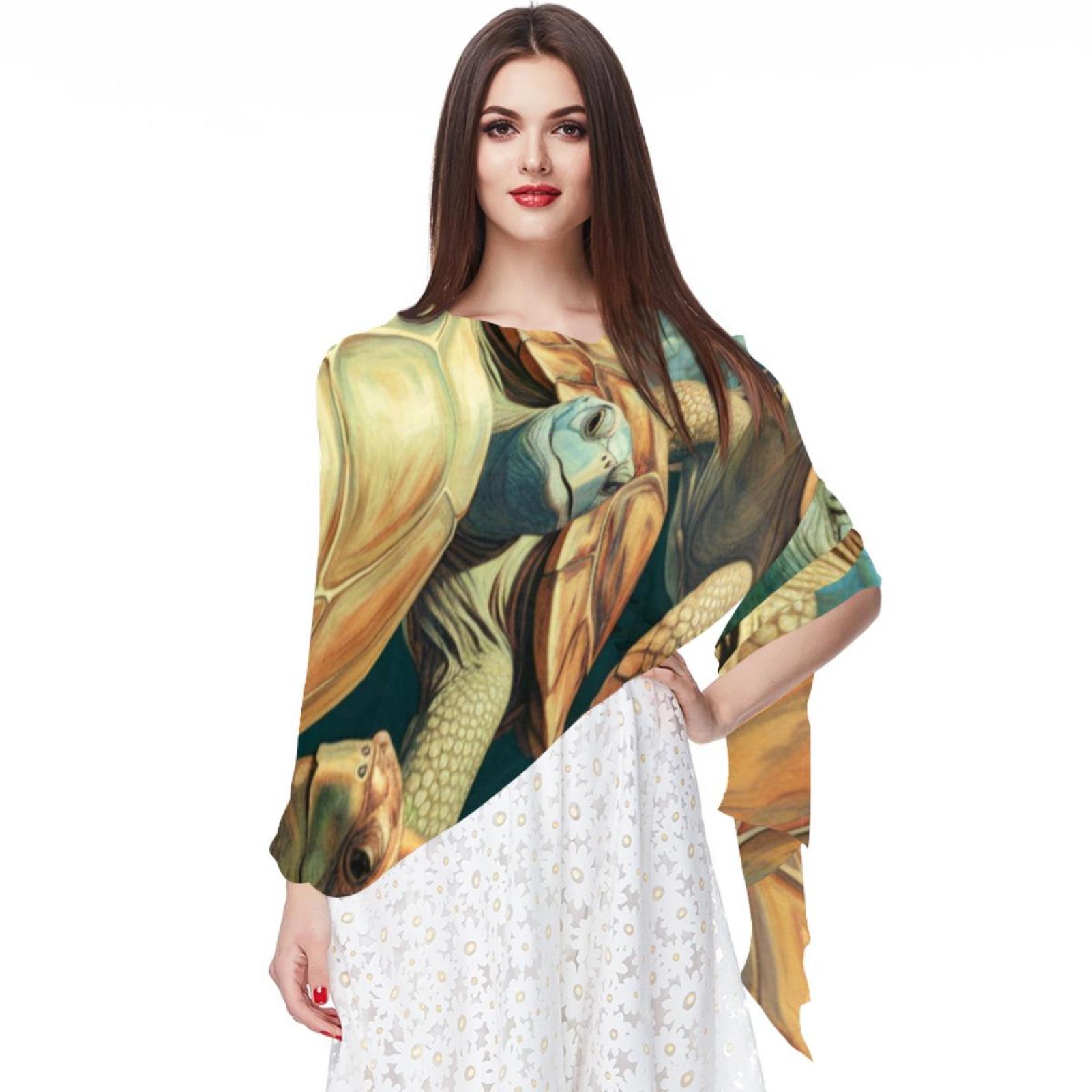 Turtle Light and Breathable Chiffon Yarn Silk Scarf - Translucent 180* ...