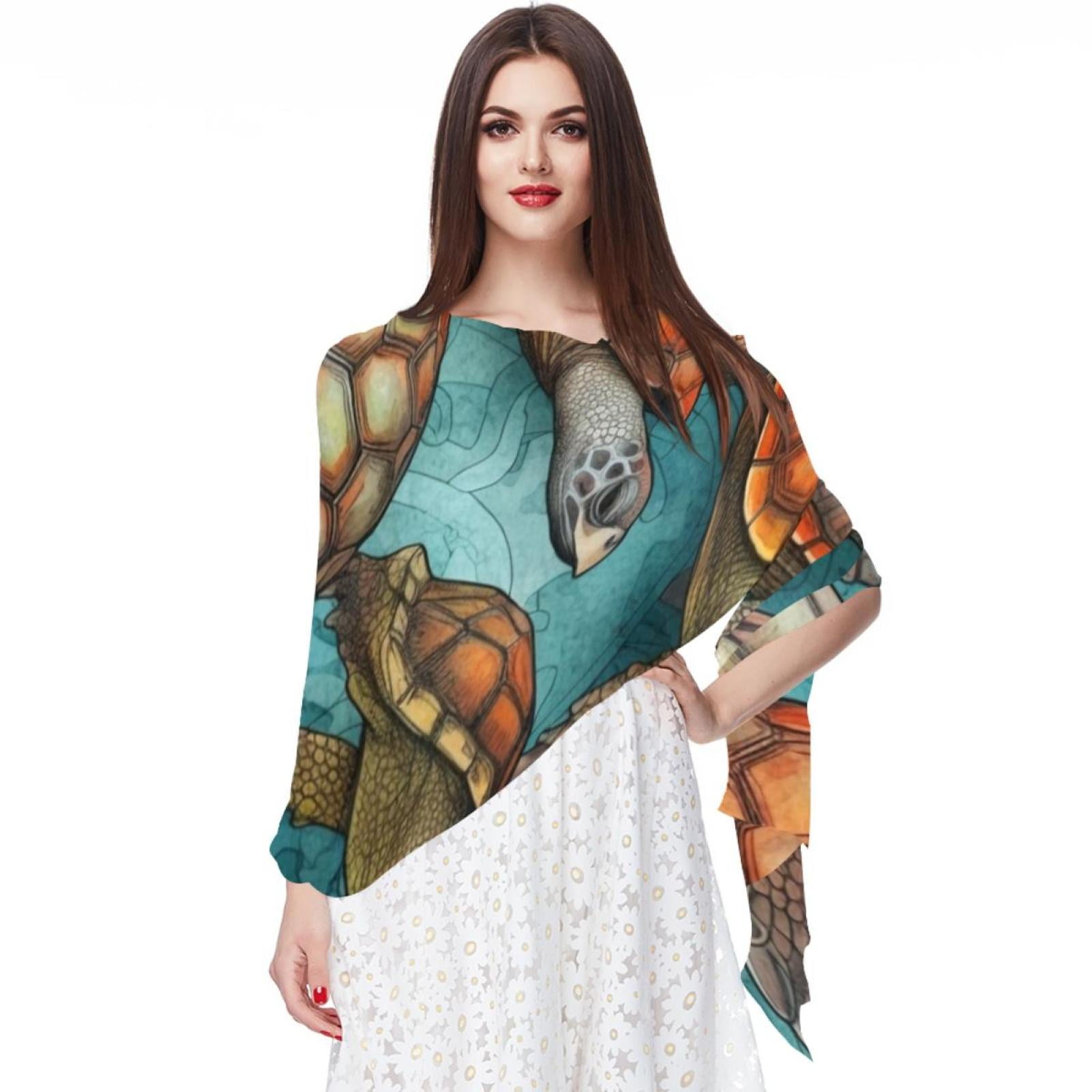 Turtle Light and Breathable Chiffon Yarn Silk scarf for Women ...