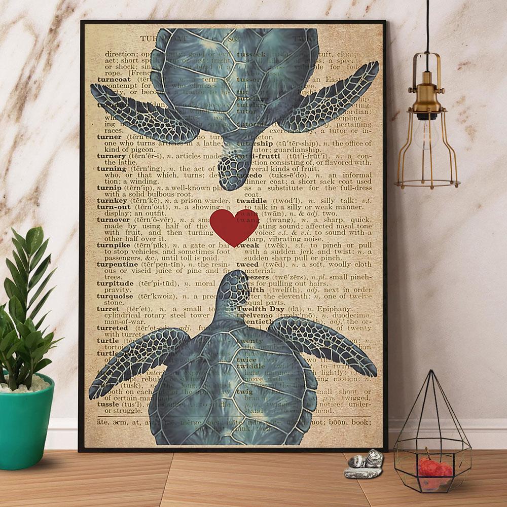 Turtle Love Dictionary Paper Poster No Frame Matte Wall Art Decor 16 x ...