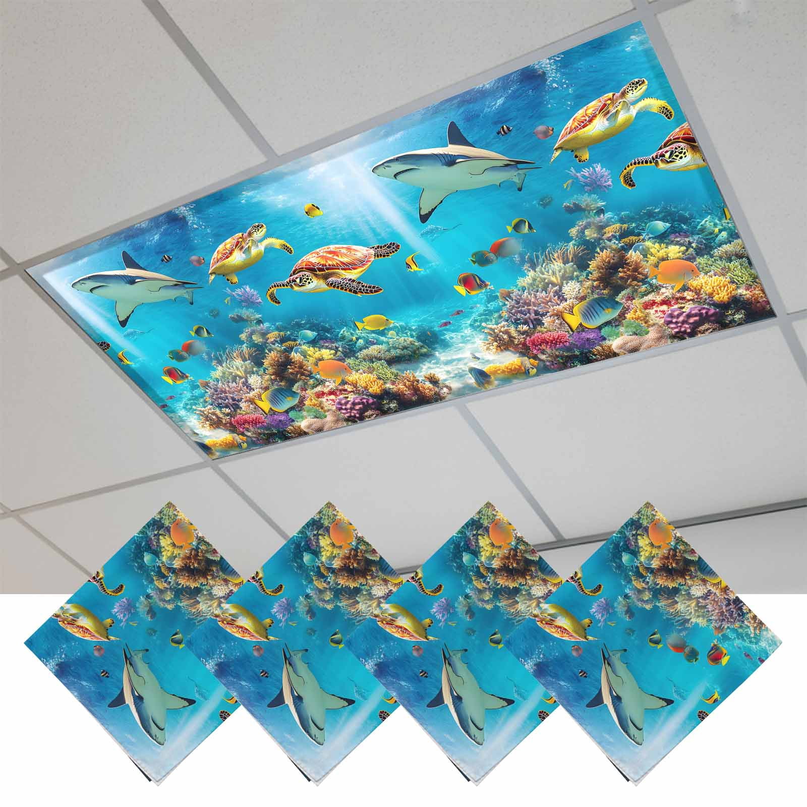 Turtle Magnetic Fluorescent Light Covers for Ceiling Lights 2x4 Feet ...