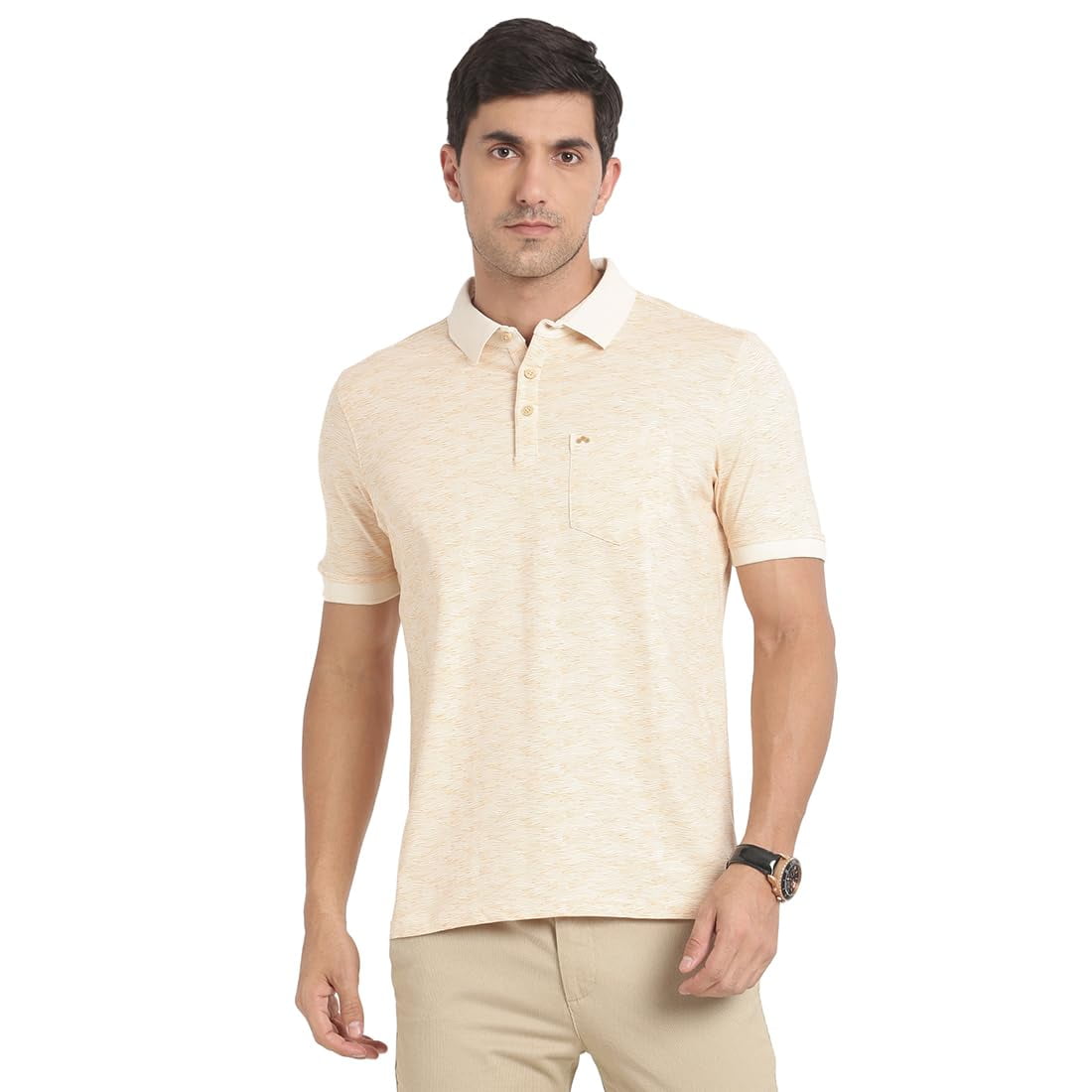 Turtle Men Cotton Stretch Slim Fit Beige Polo T-Shirt - Walmart.com