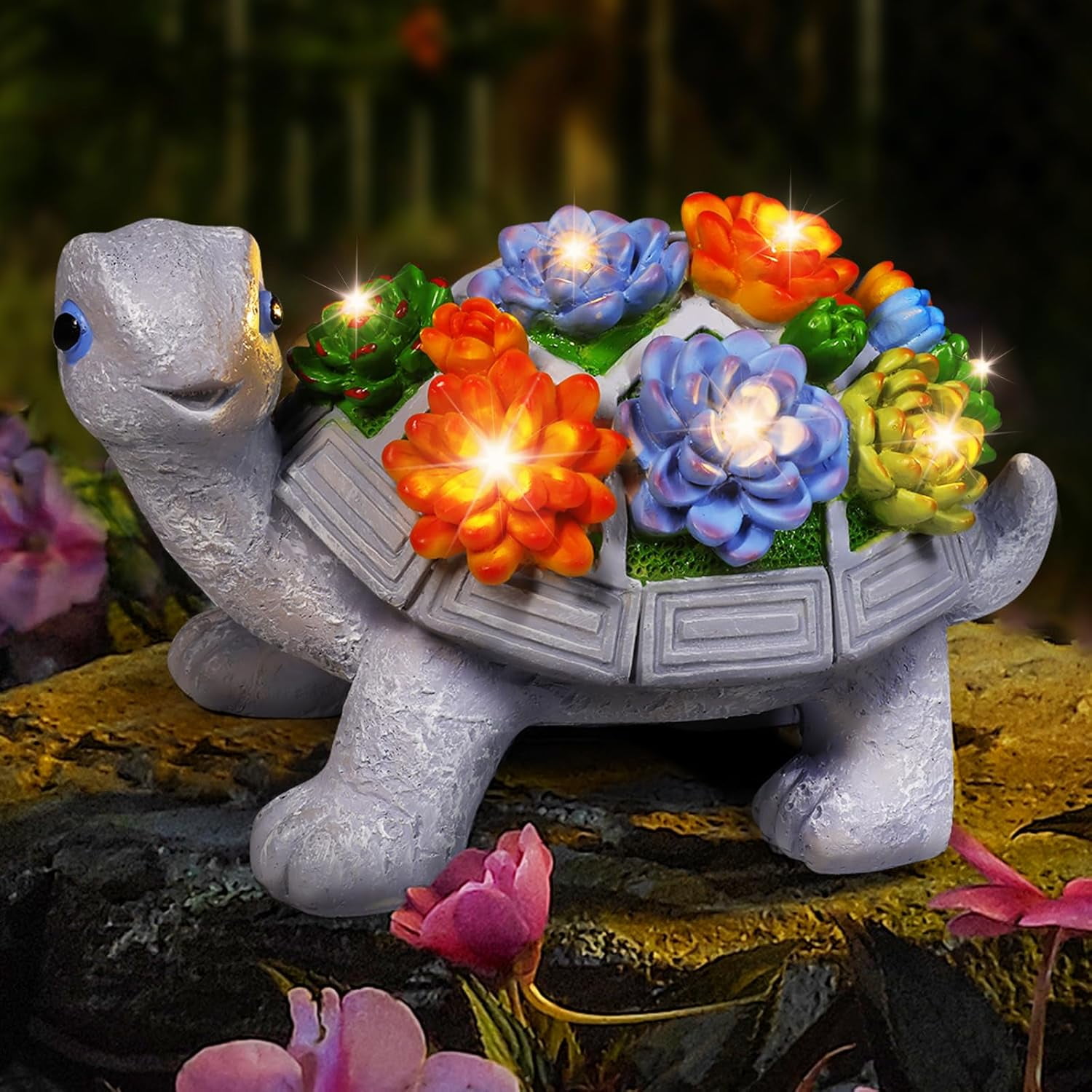 Turtle Outdoor Garden Decor for Outside: Solar Outdoor Garden Statues ...