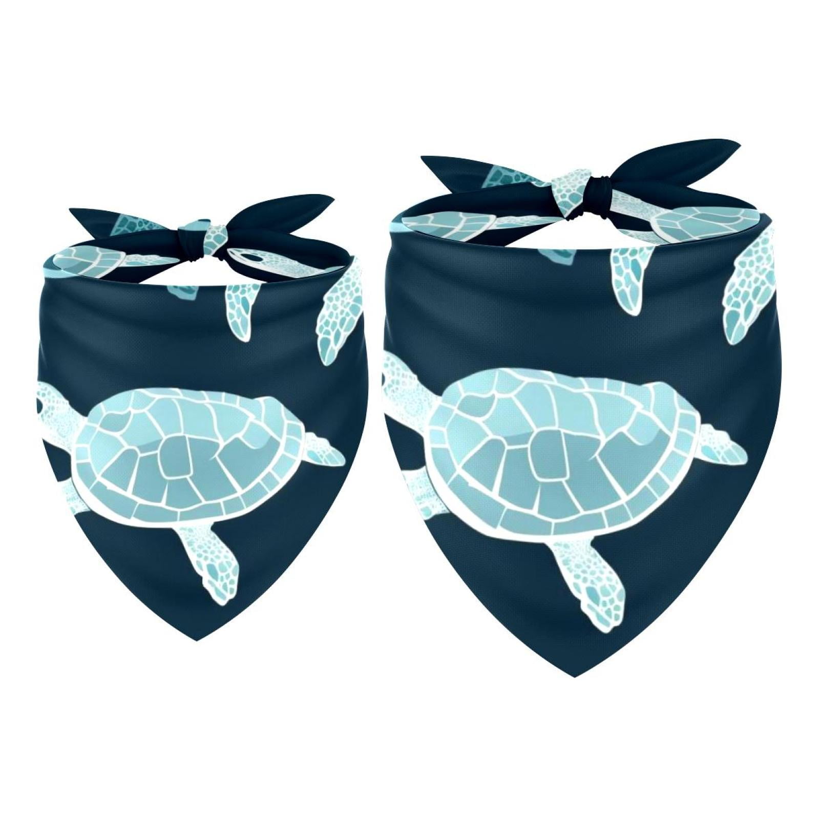 Turtle Pack of Two Chiffon Yarn Dog Bandanas - Breathable and Stylish ...