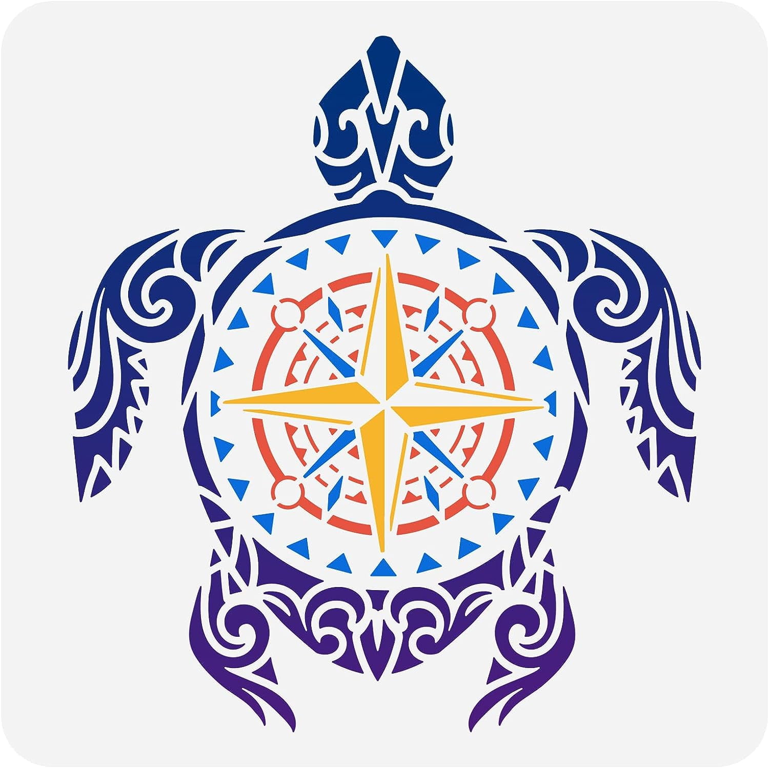 Turtle Painting Stencils 11.8x11.8 inch Plastic Sea Turtle & Compass ...