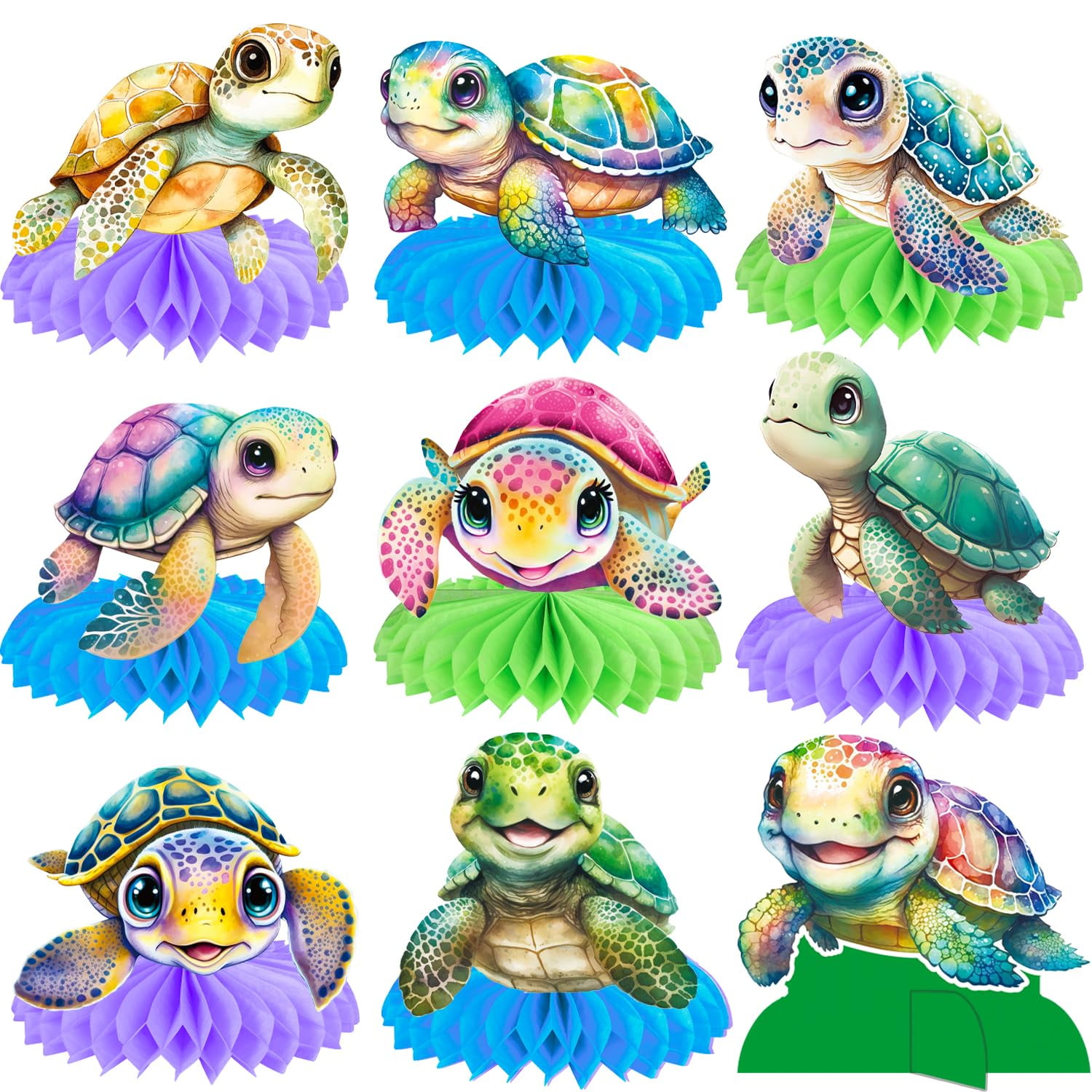 Turtle Party Honeycomb FEV6 Centerpieces Sea Turtle Birthday ...