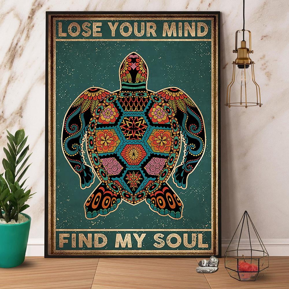 Turtle Pattern Lose Your Mind Find My Soul Paper Poster No Frame Matte ...