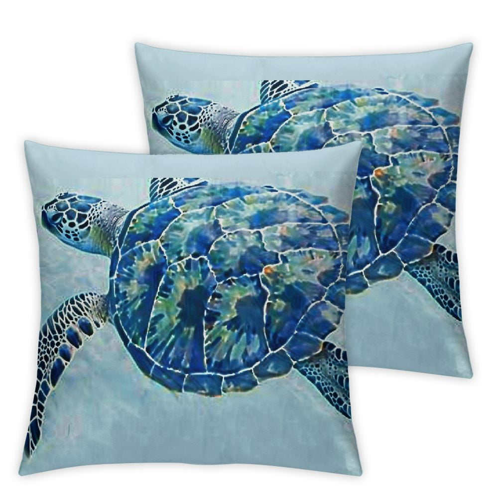 Turtle Pillow Cover Ocean Park Decor Sea Coastal Theme Decorative ...