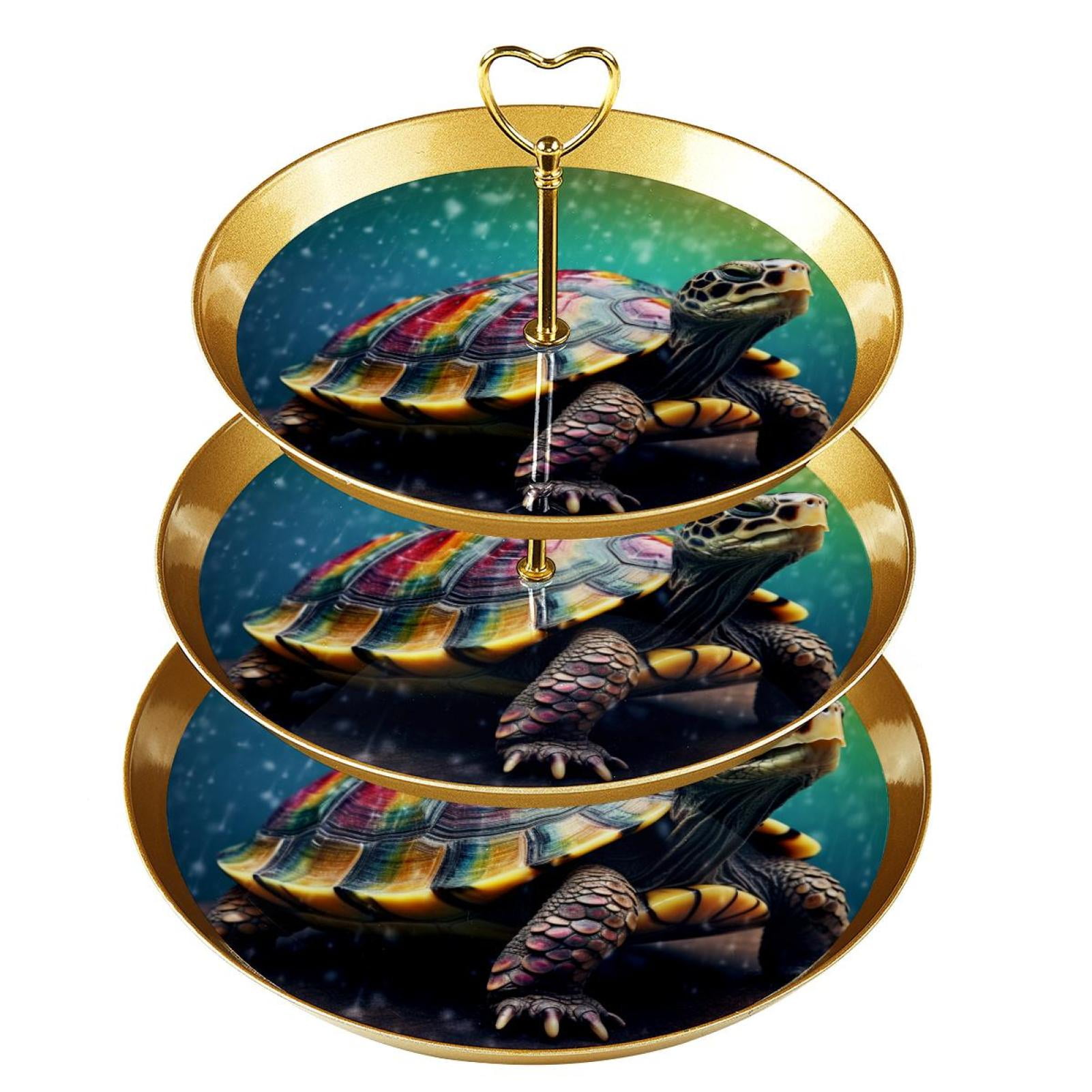 Turtle Plastic Discs and Iron Pillars Dessert Table Organizer | 32cm ...