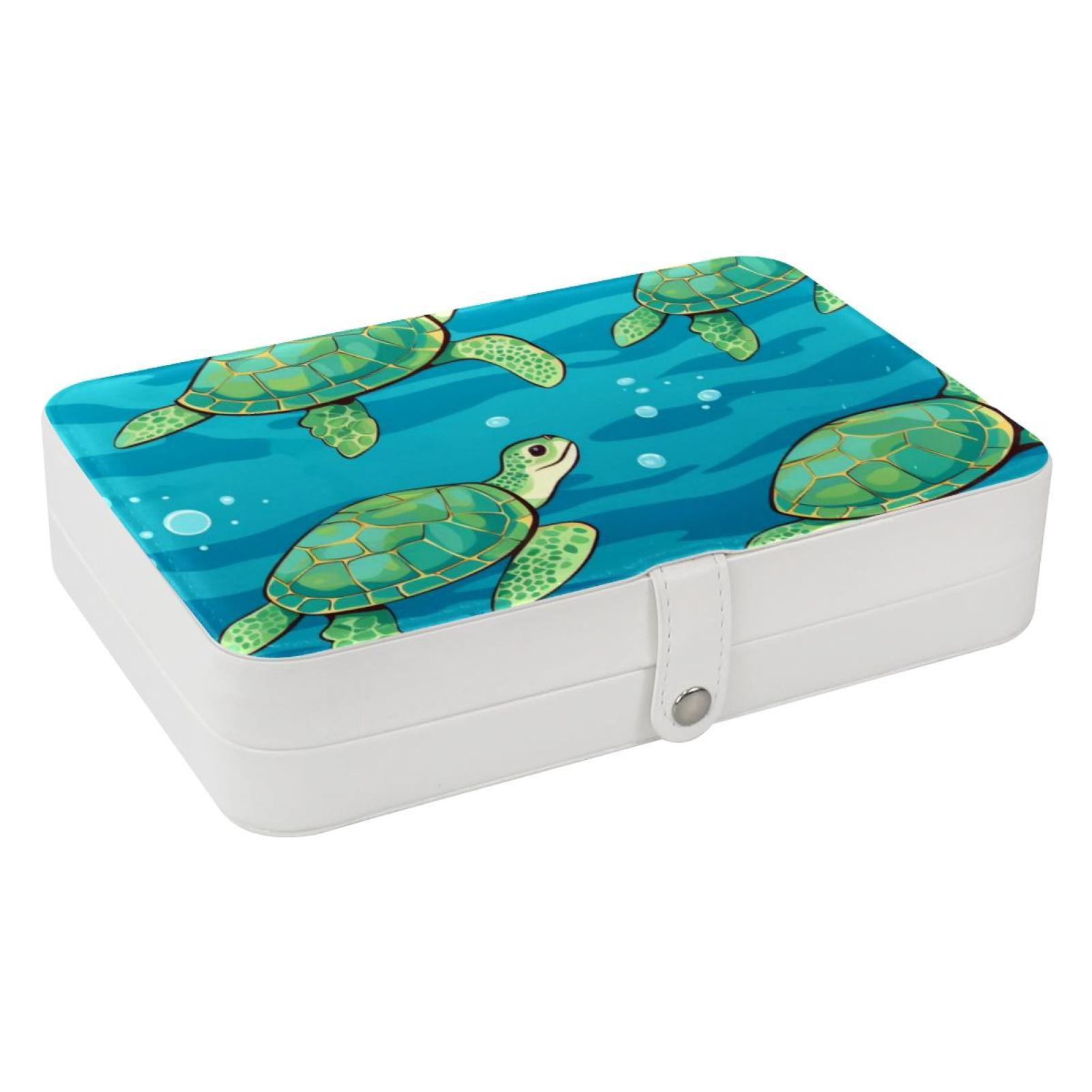 Turtle Portable PU Leather Jewelry Box with Removable Compartment ...