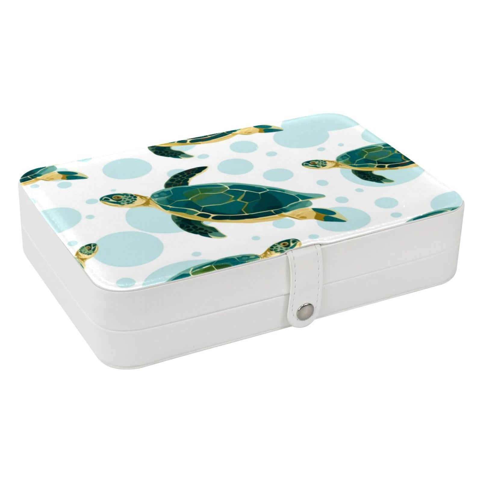 Turtle Portable PU Leather Jewelry Display Organizer Box with Removable ...