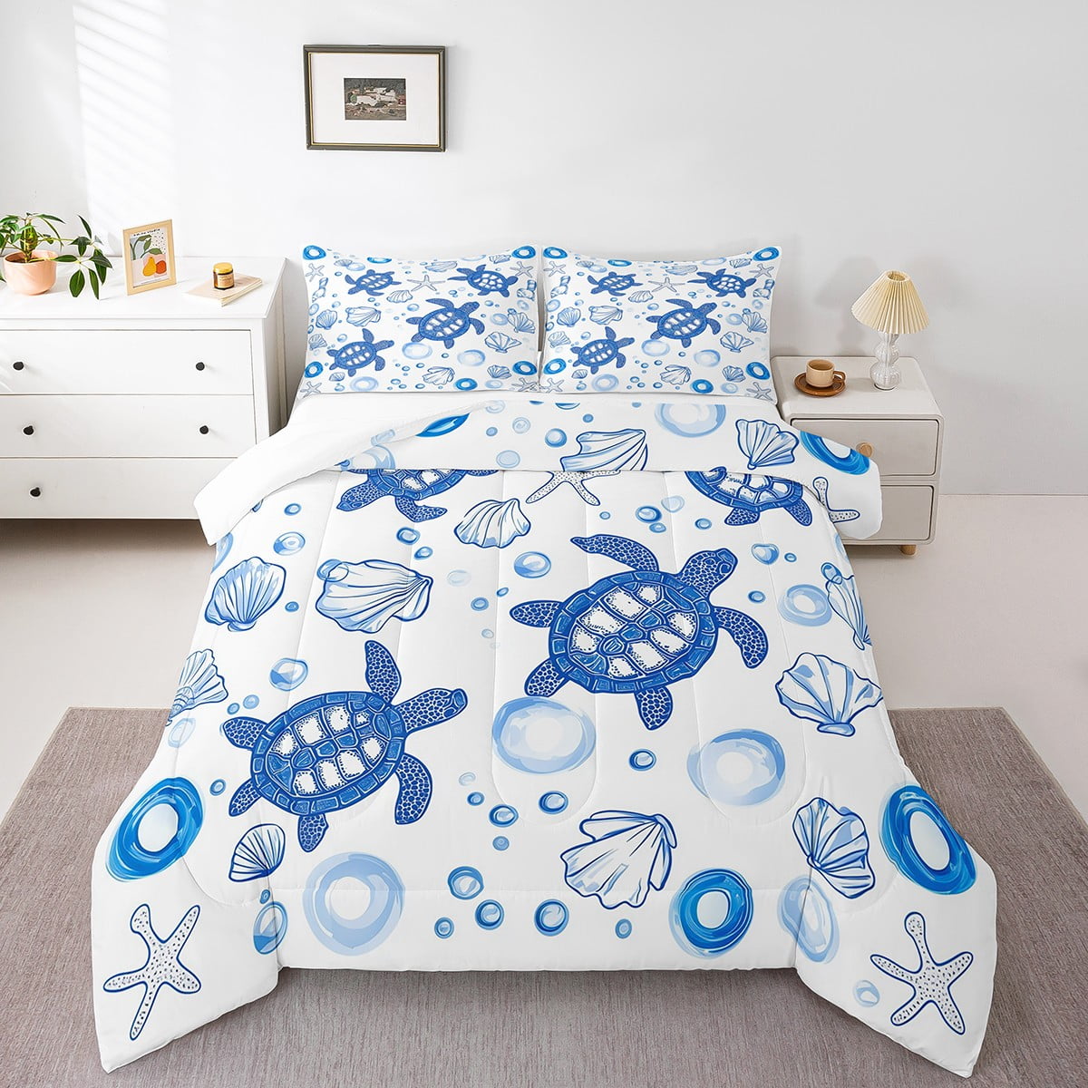 Turtle Queen Down Comforter For Kids Boys Girls Room Decor,Cute Sea ...