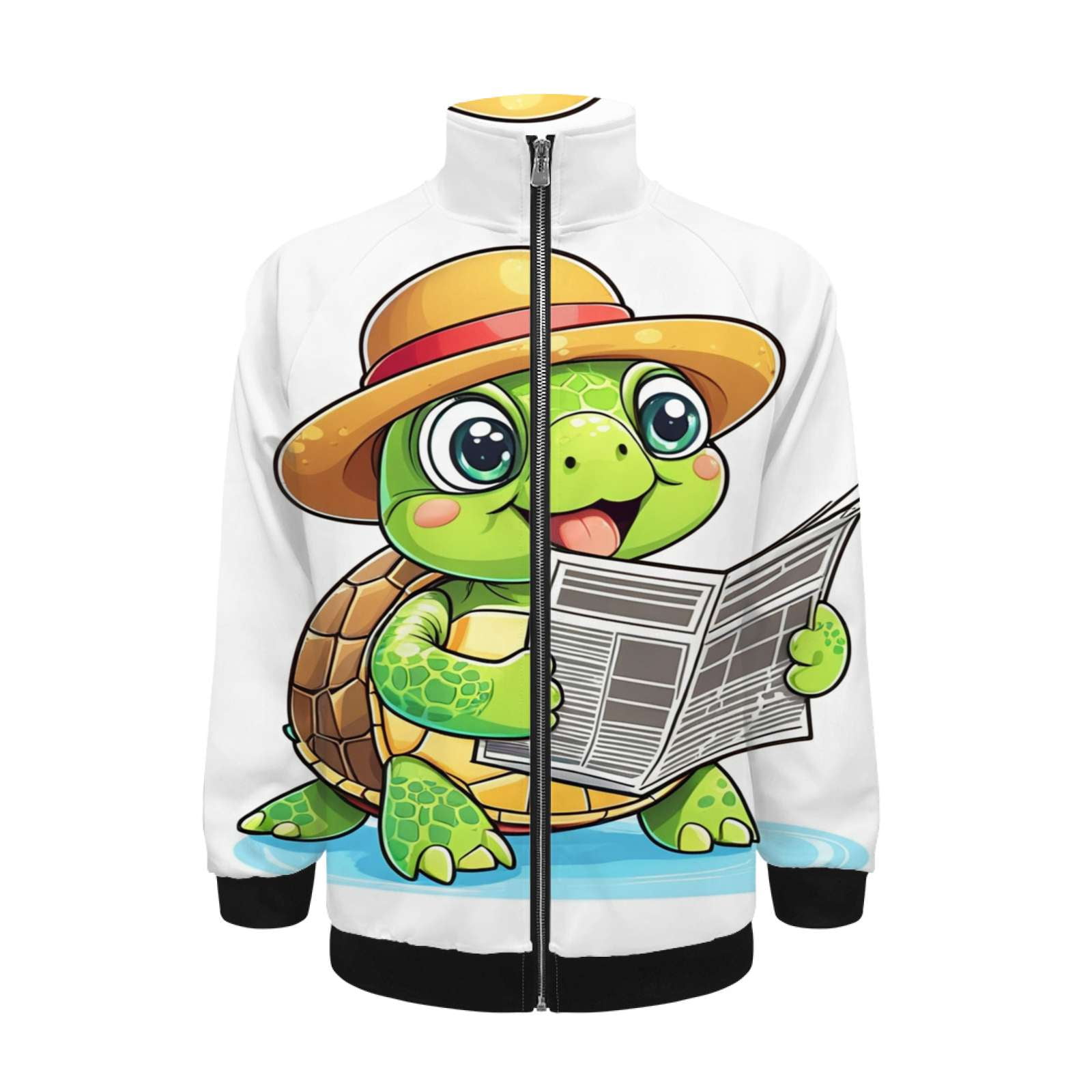 Turtle Reading Newspaper Jacket Men's Street Cool Long Sleeves Coat ...