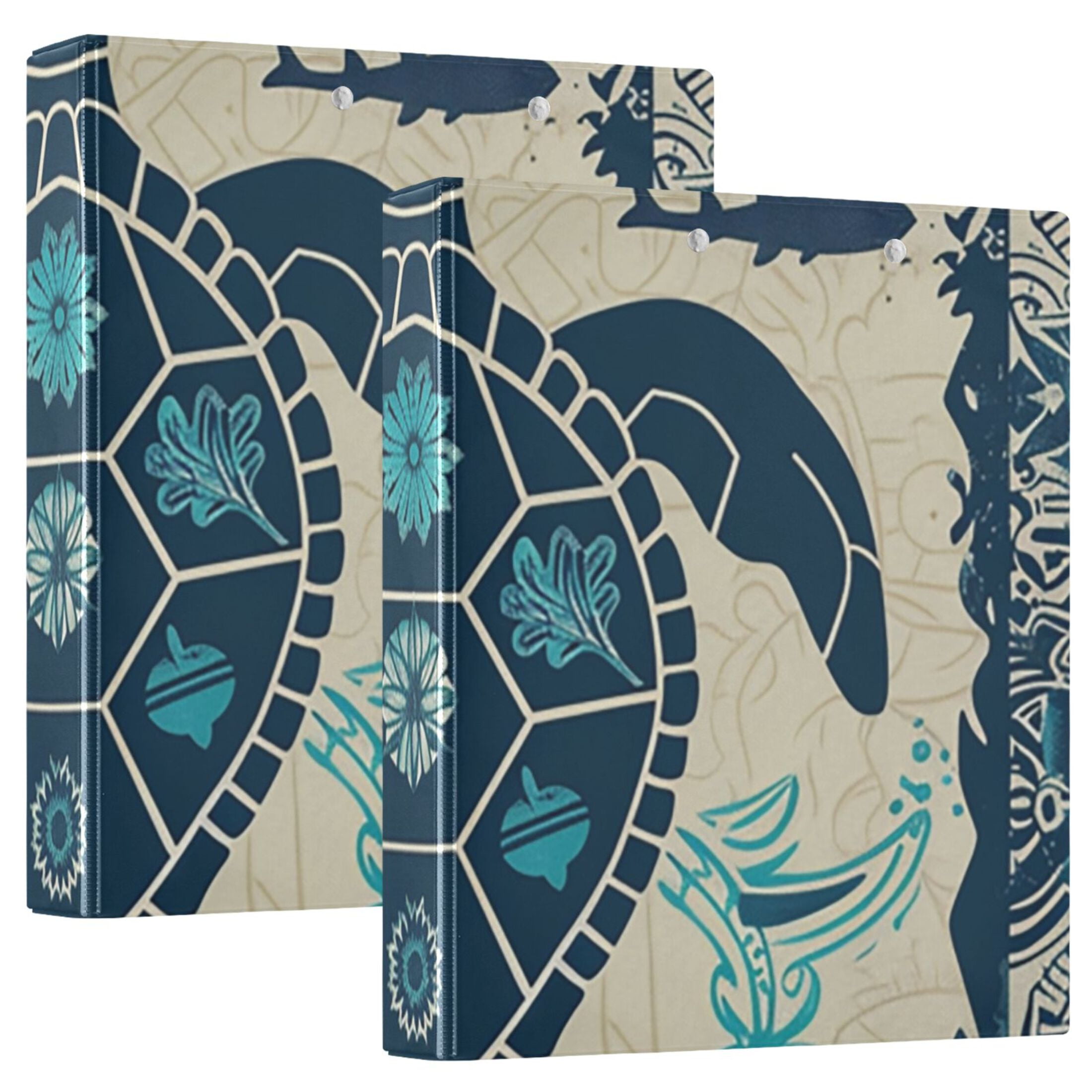 Turtle Retro 3 Ring Binders 1.5 inch Hardcover File Folders with ...