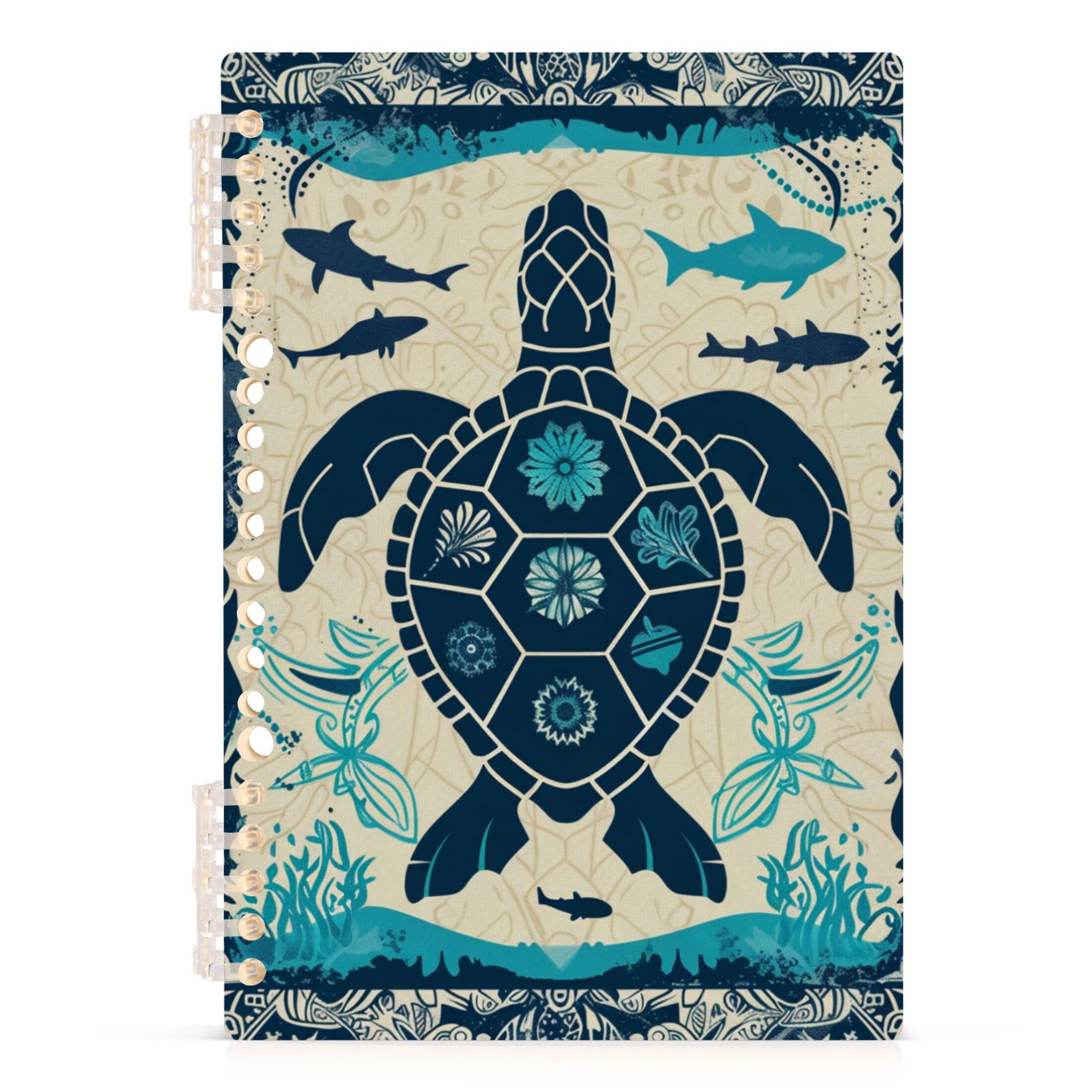 Turtle Retro Ring Binder Notebook Journey Note Diary College Ruled ...