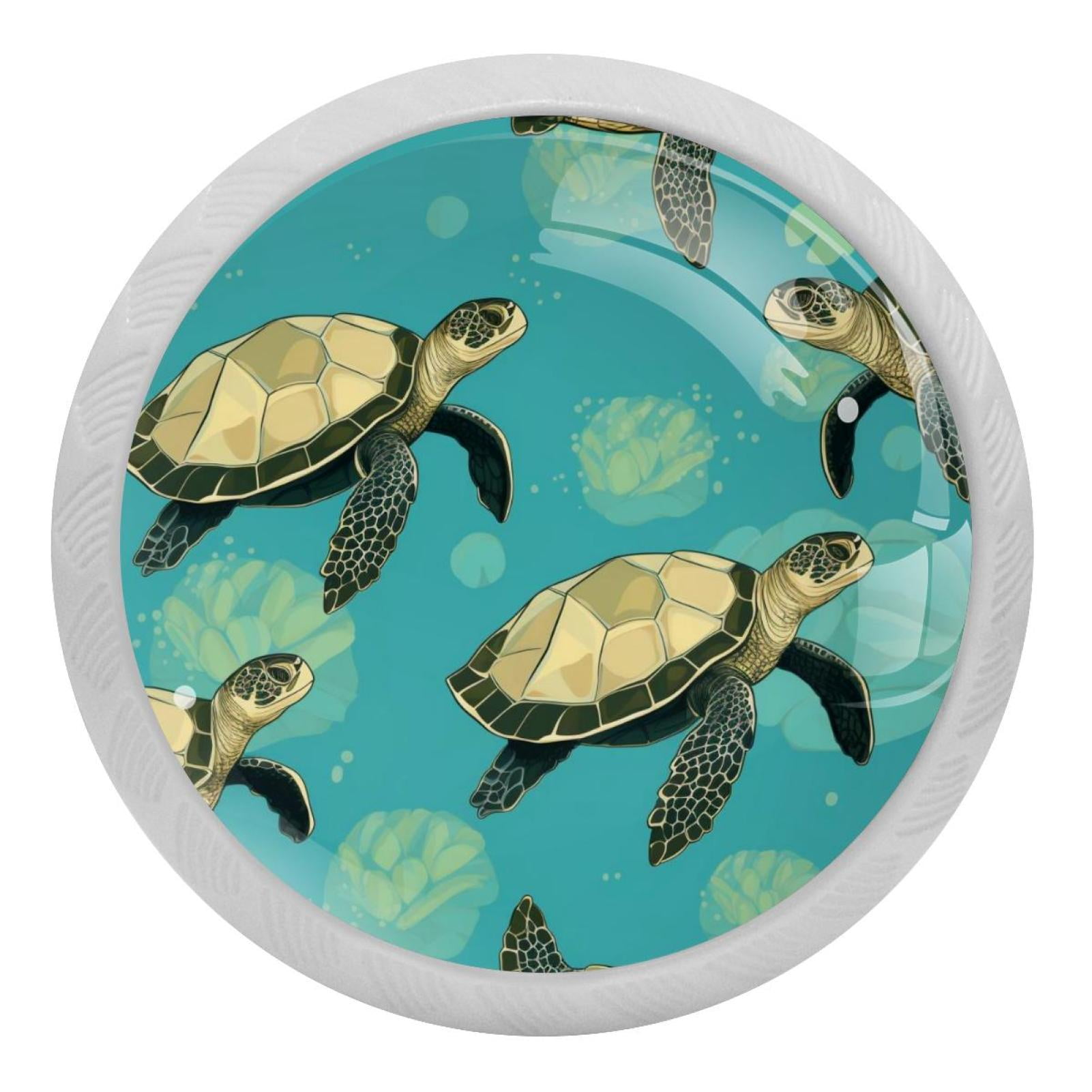 Turtle Round Glow-in-the-Dark Door Knobs 4-Pack with Screws ...