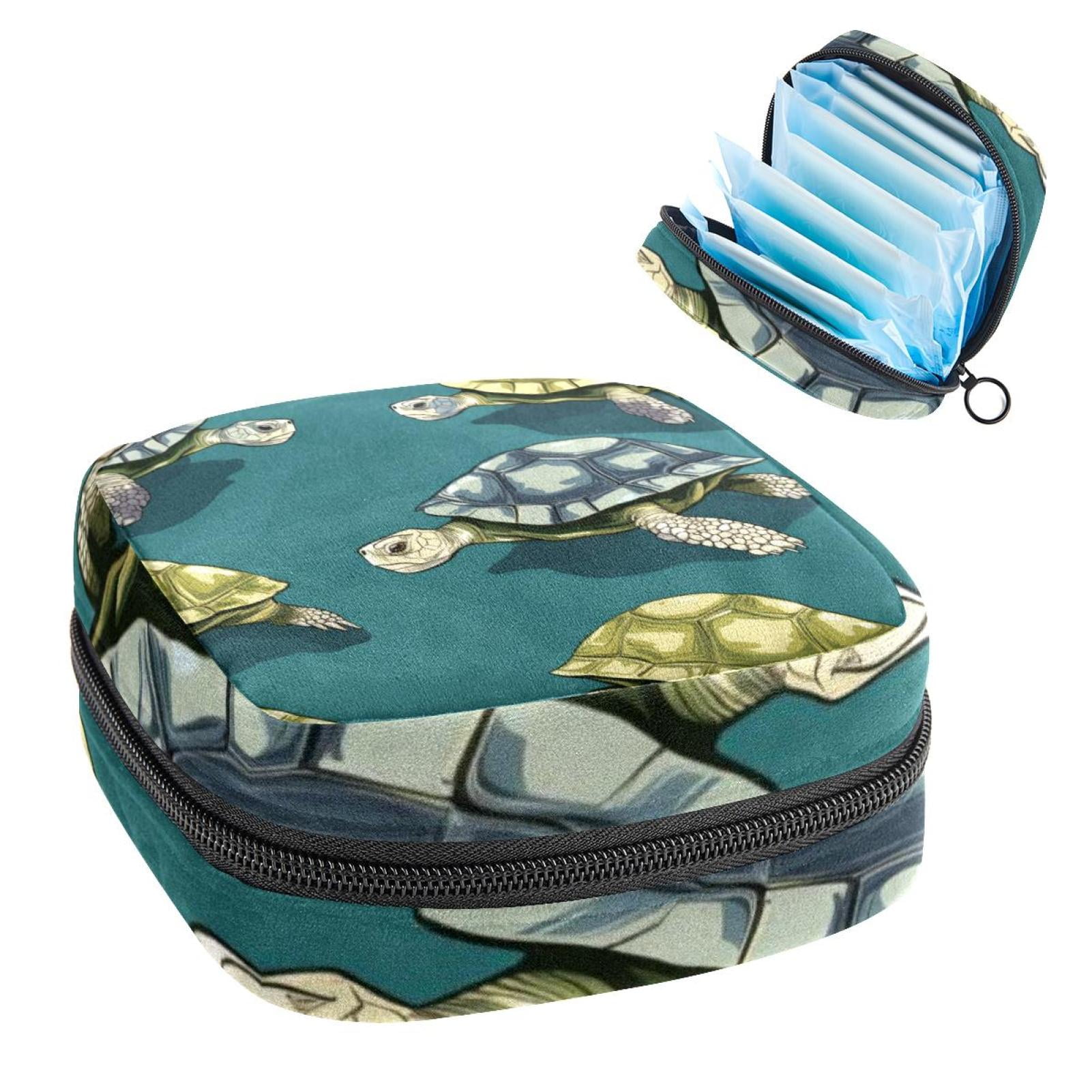 Turtle Sanitary Napkin Bag Pouch with Zipper, Period Purse Large Pouch ...