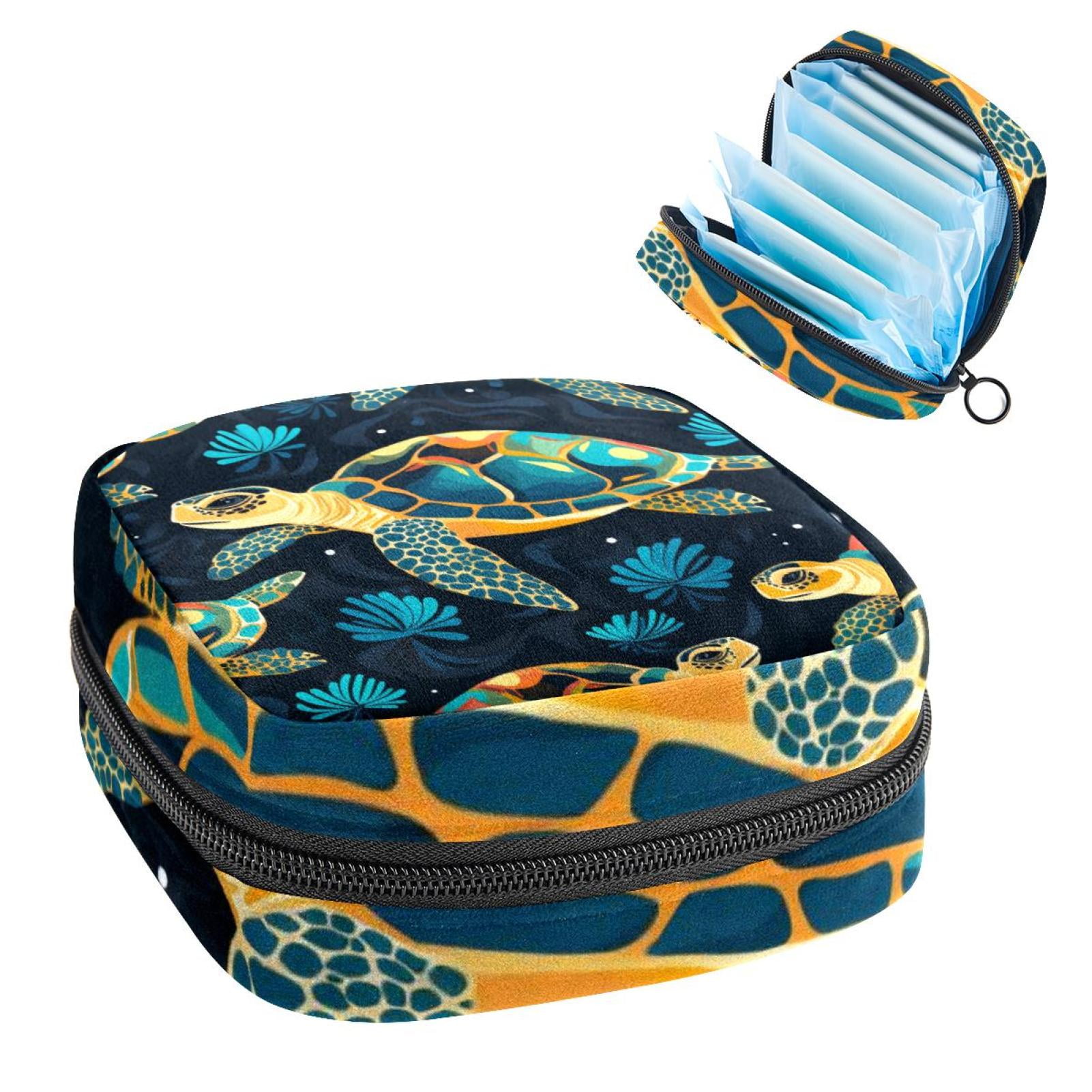 Turtle Sanitary Napkin Pouch Bag with Plush Fabric, Sponge, and Oxford ...