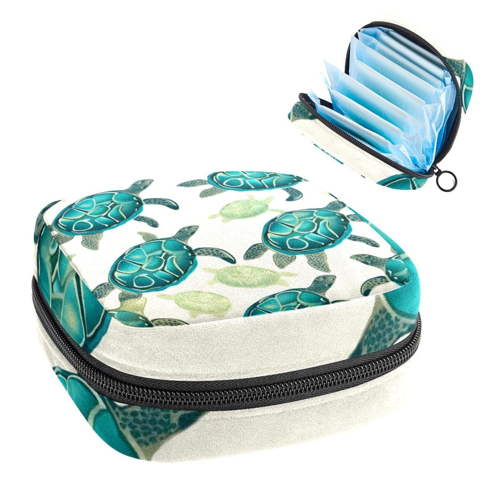Turtle Sanitary Napkin Pouch Bag with Plush Fabric, Sponge, and Oxford ...