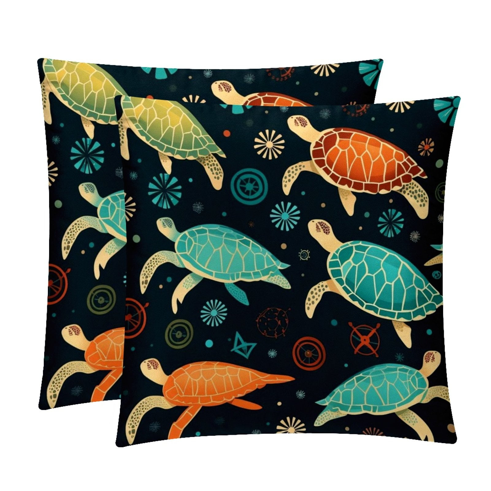 Turtle Seamless Covers Set of 2 - Sizes 16x16, 18x18, 20x20 Inches ...