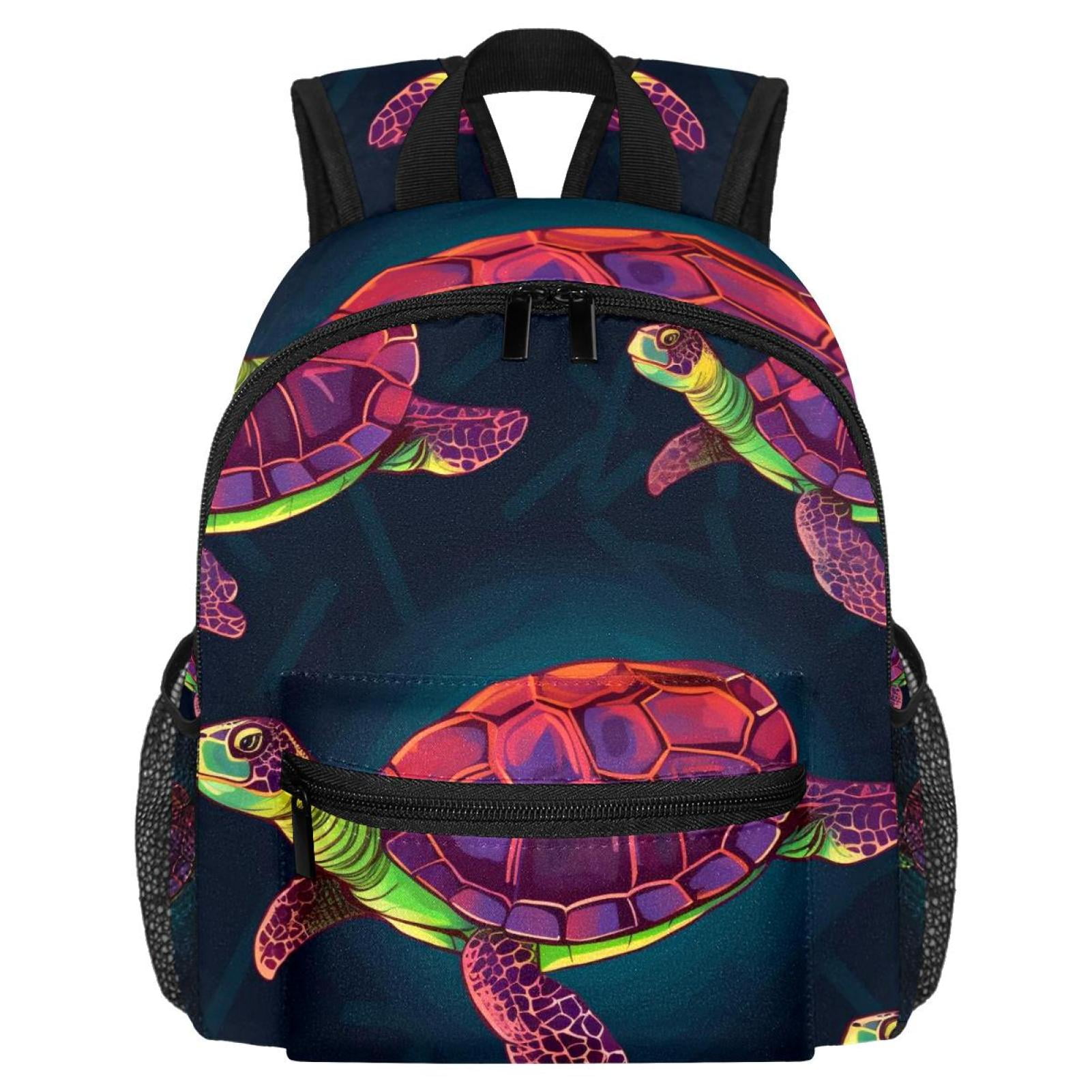 Turtle Seamless Cute Book Bag with Adjustable Shoulder Strap, Large ...