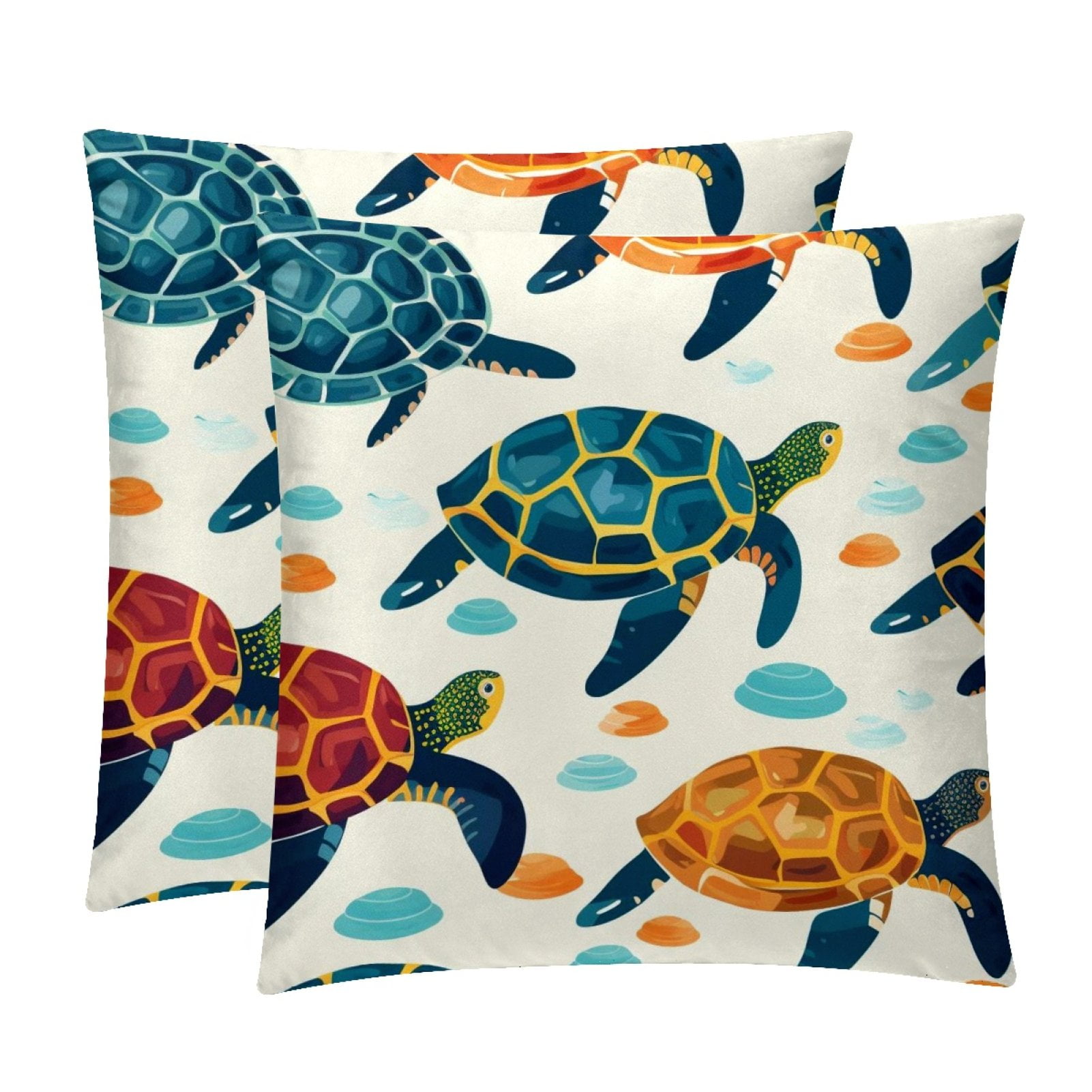 Turtle Seamless Elegant Velvet Decorative Throw Pillows Set of 2 with ...