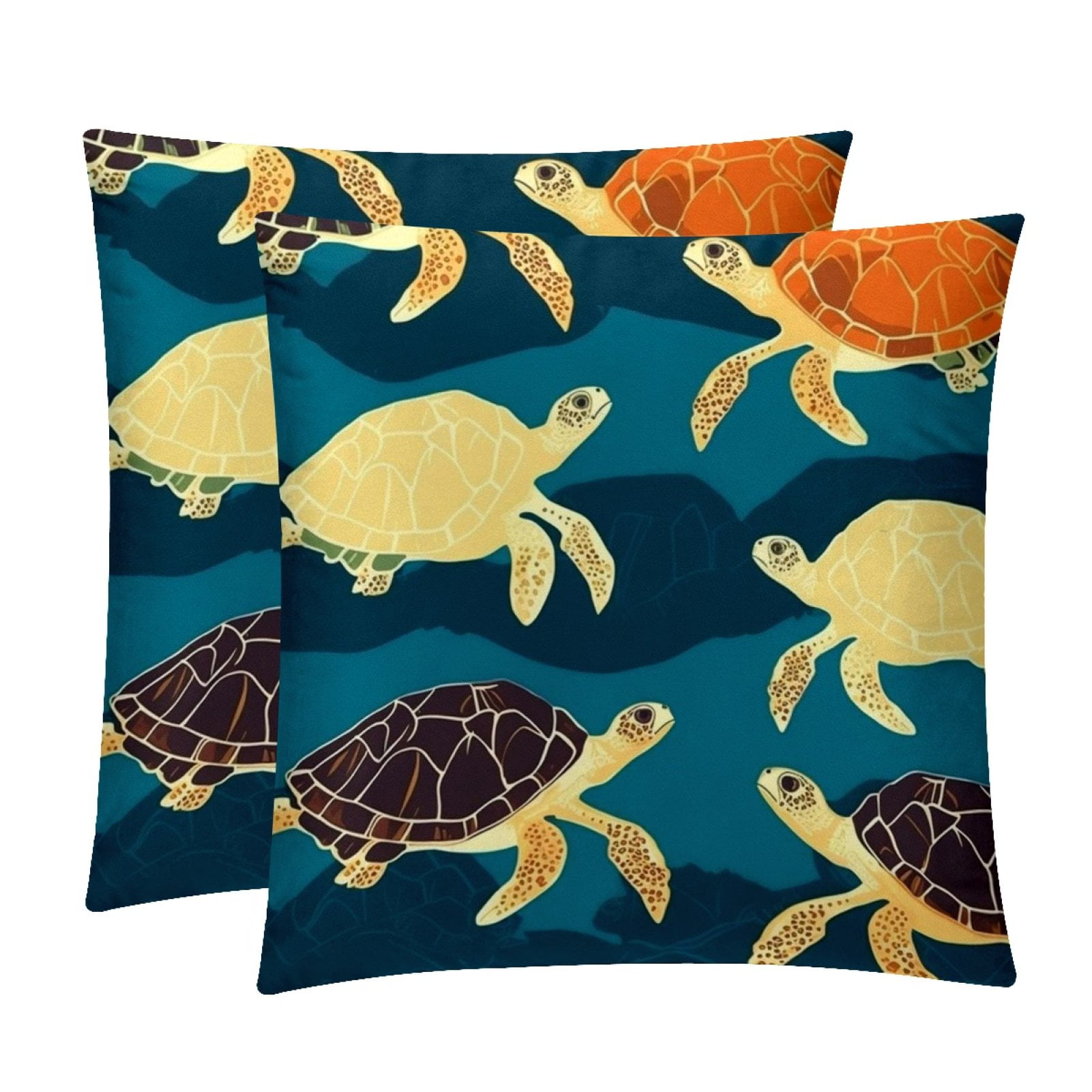 Turtle Seamless Elegant Velvet Decorative Throw Pillows Set of 2 with ...