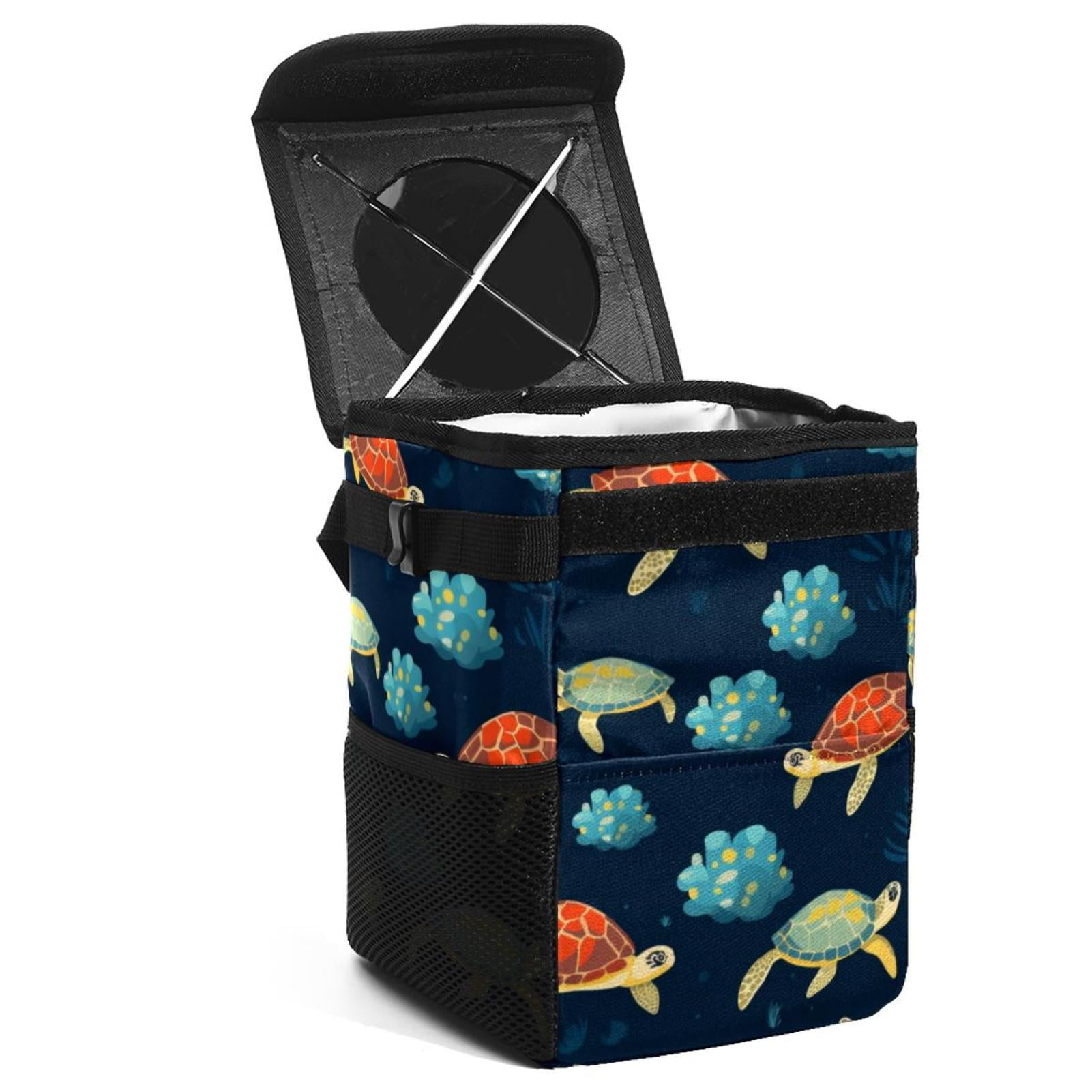 Turtle Seamless Foldable Car Garbage Can with Lid, Leak-proof, and ...