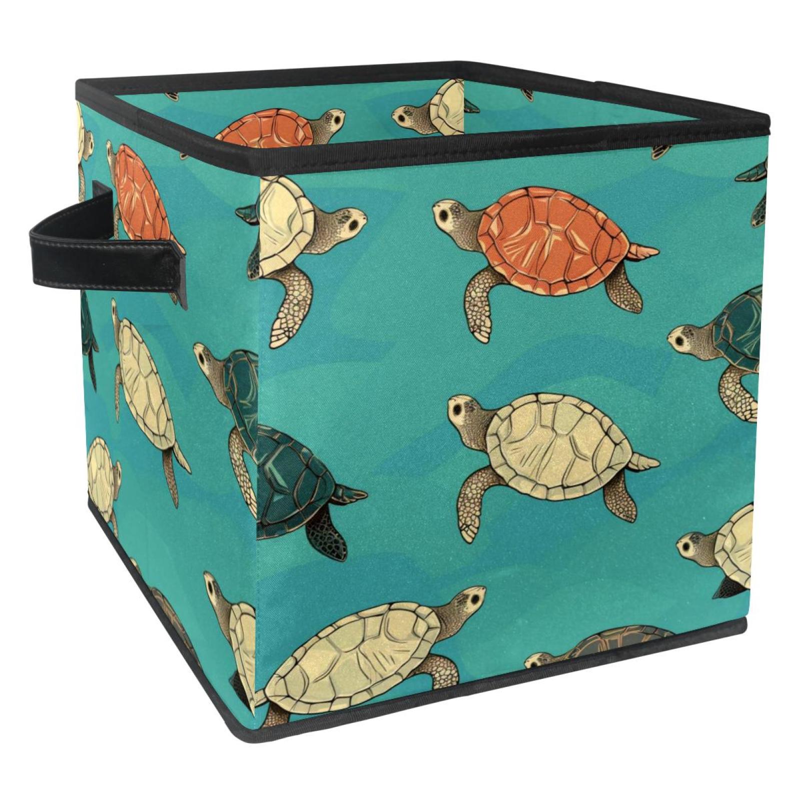 Turtle Seamless Foldable Storage Bins with Handle, 10.8