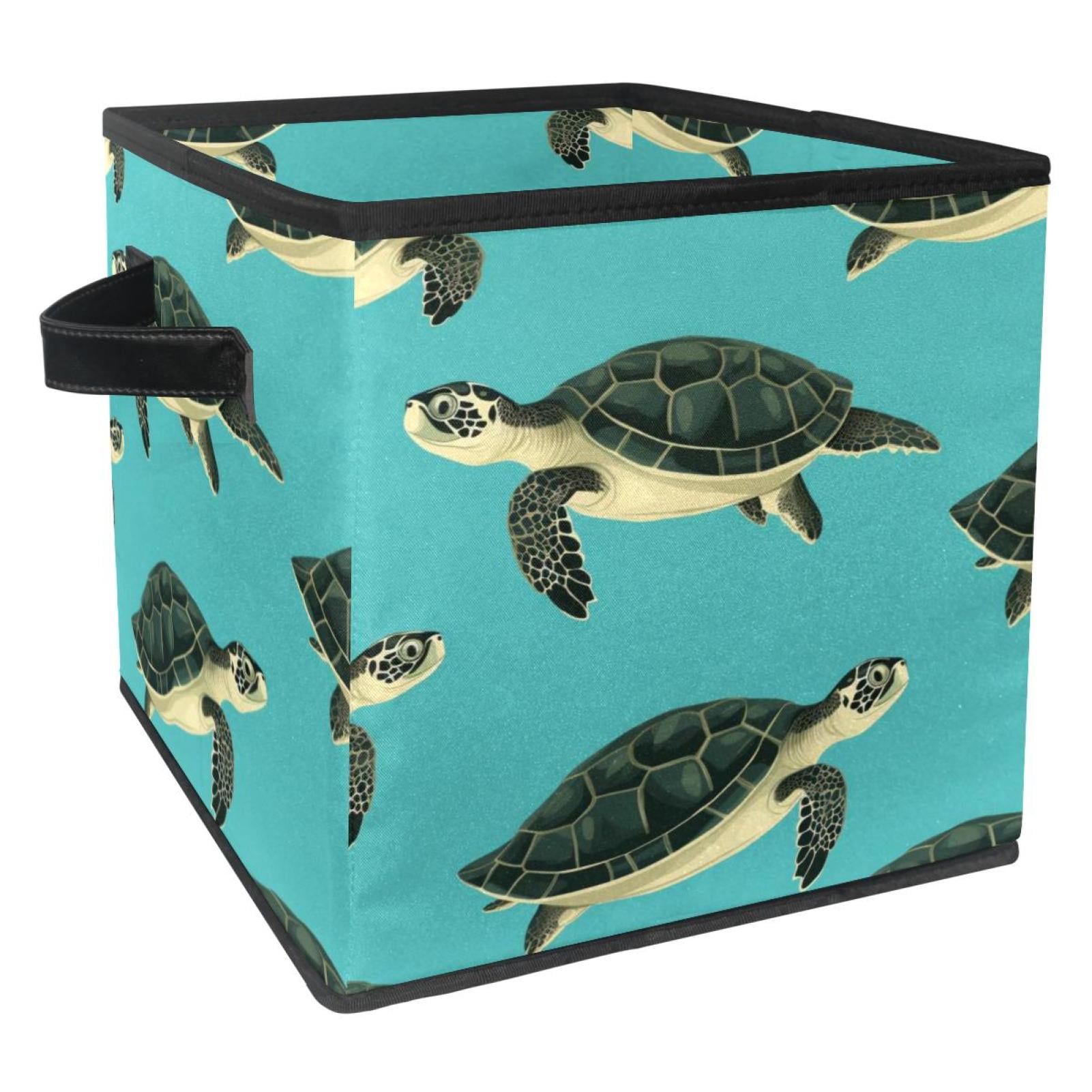 Turtle Seamless Large Capacity Foldable Storage Box Basket with Handle ...