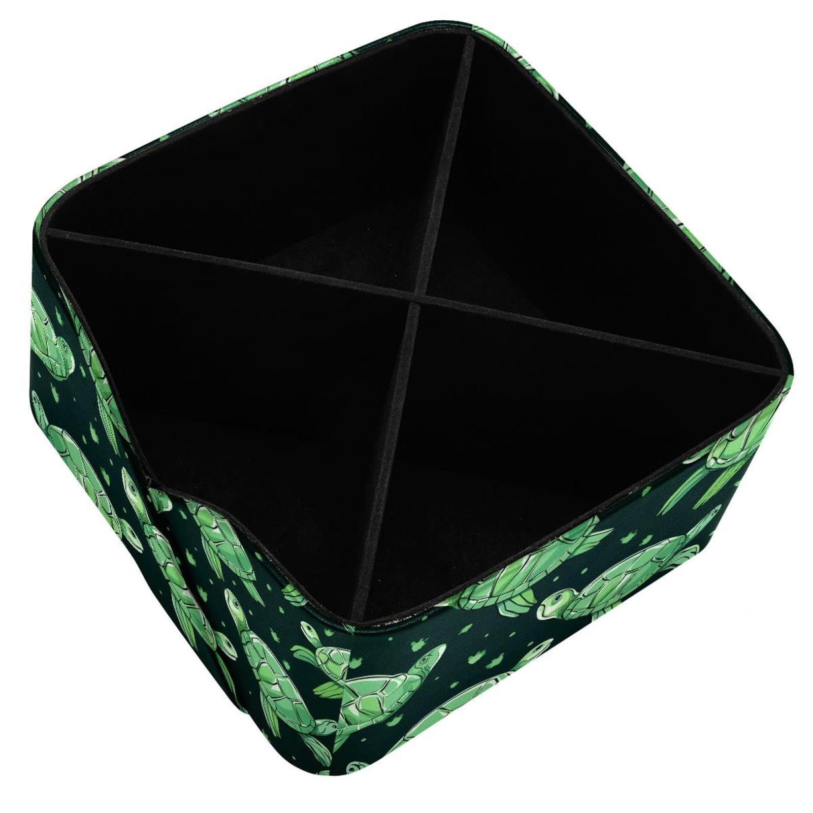 Turtle Seamless Square Brush Holder with 4 Compartments and Removable ...