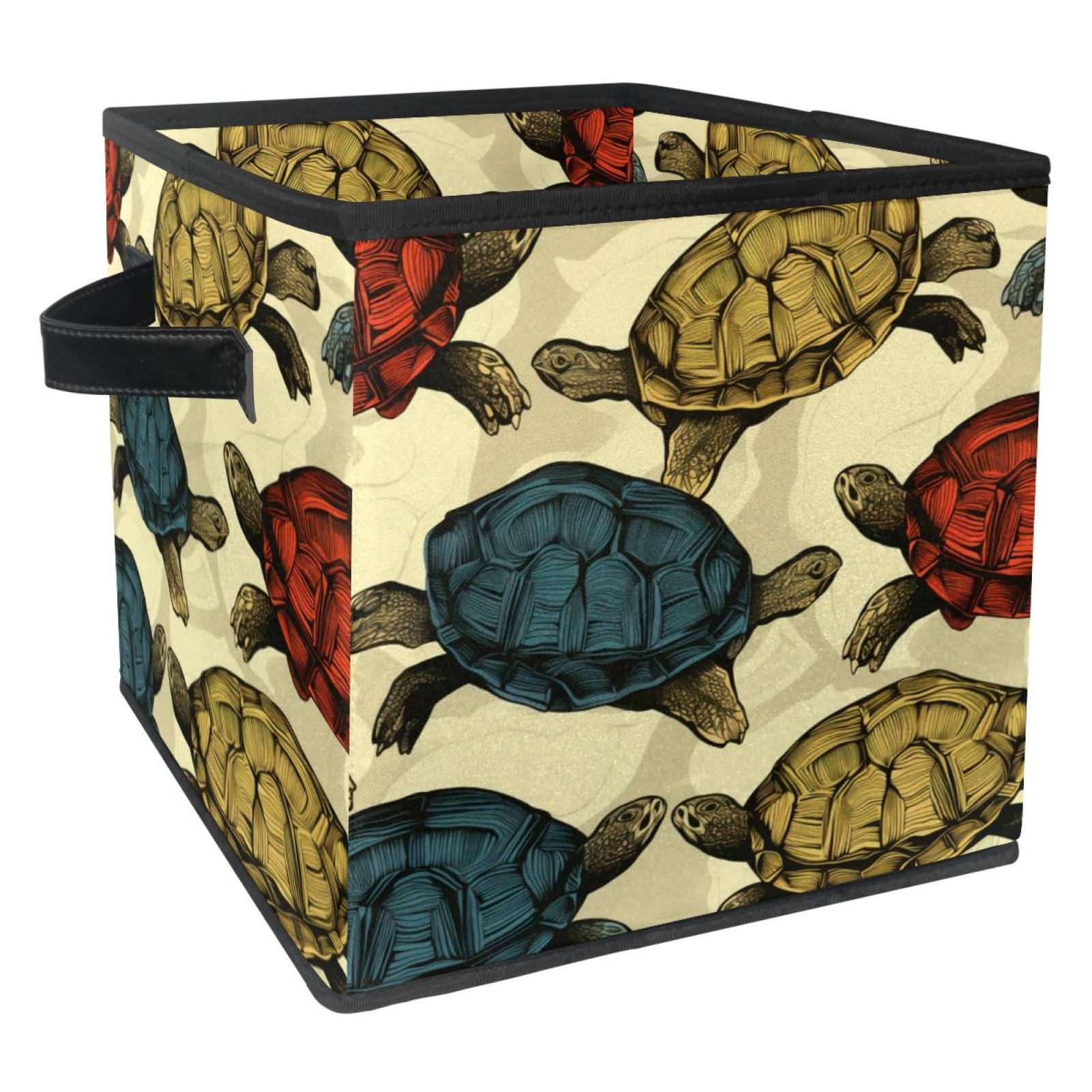 Turtle Seamless Storage Containers Foldable Basket with Handle, 10.8 ...