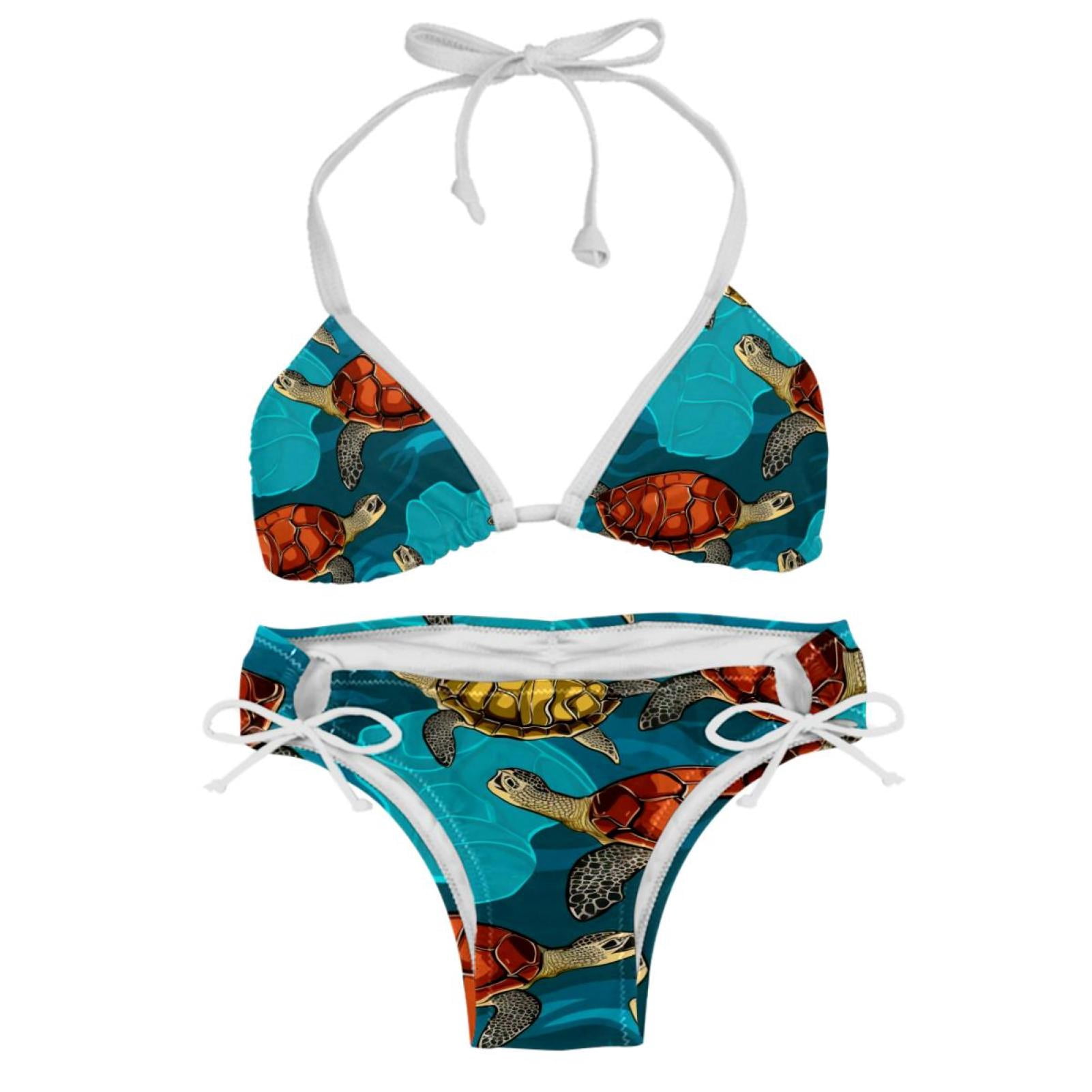 Turtle Seamless Women's Detachable Sponge Adjustable Strap Bikini Set ...