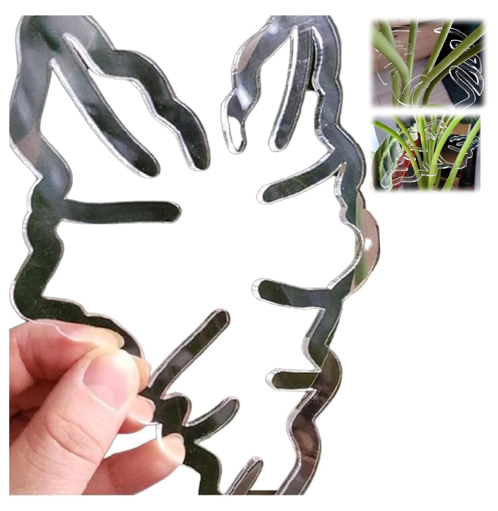 Turtle Shell Bamboo Clamp Set, Reusable Clear Plastic Plant Stem ...